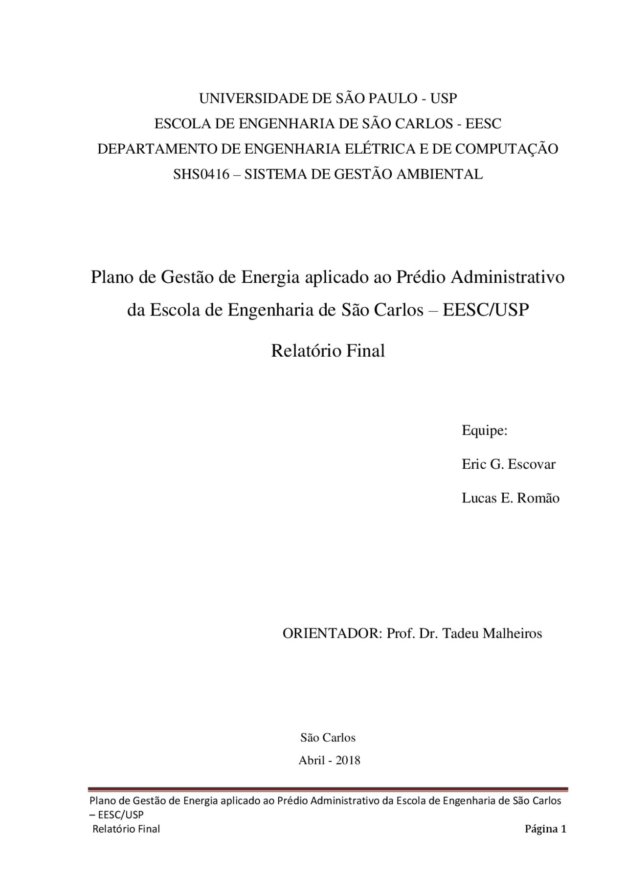 Projeto De Gestão Ambiental Prédio Administrativo Usp Docsity