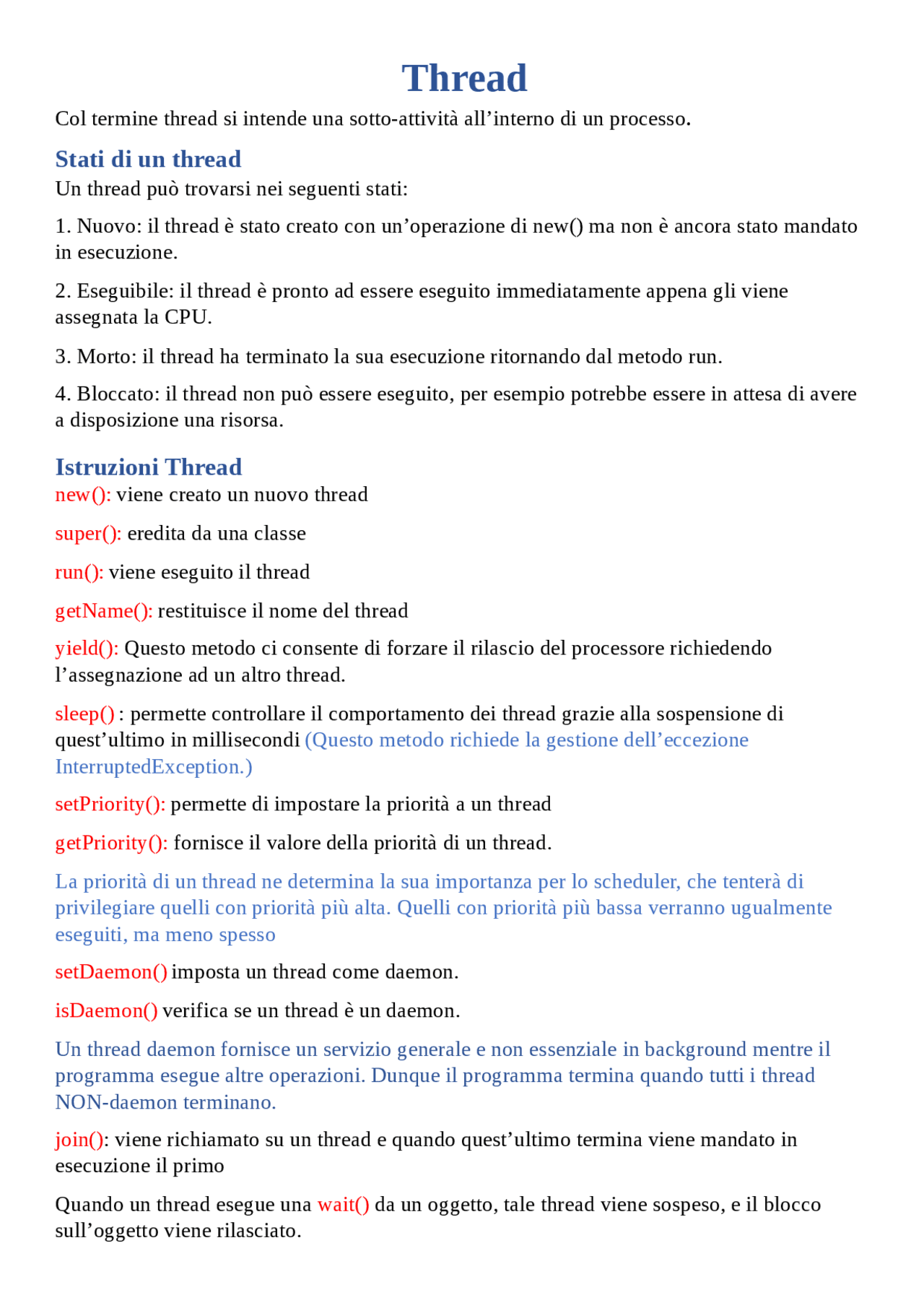 Thread E Vari Appunti Di Sistemi Operativi Docsity