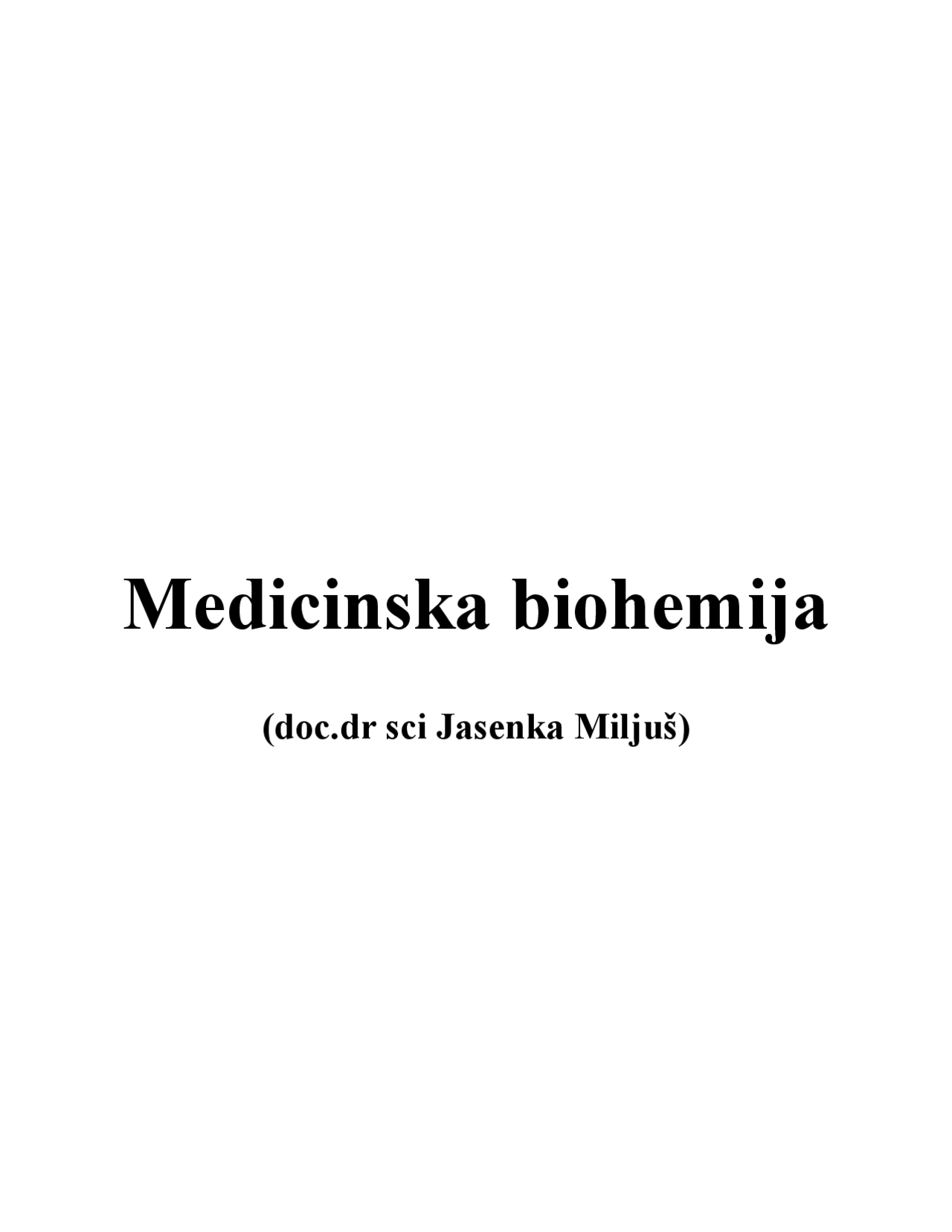 Biohemija Skripta Za Ponavljanje Gradiva Ispiti Predlog Biohemija