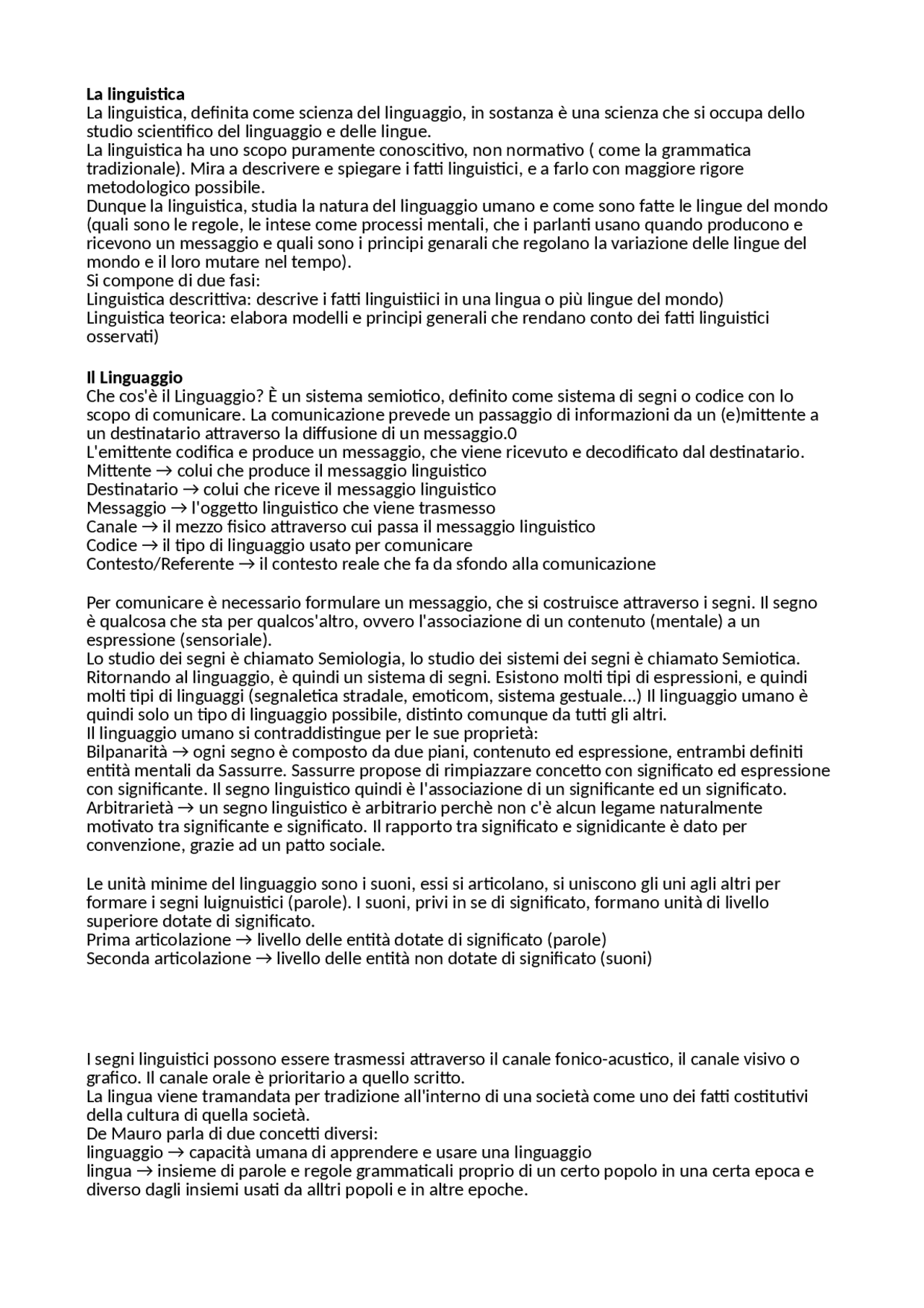 Glottologia Modulo A Docsity