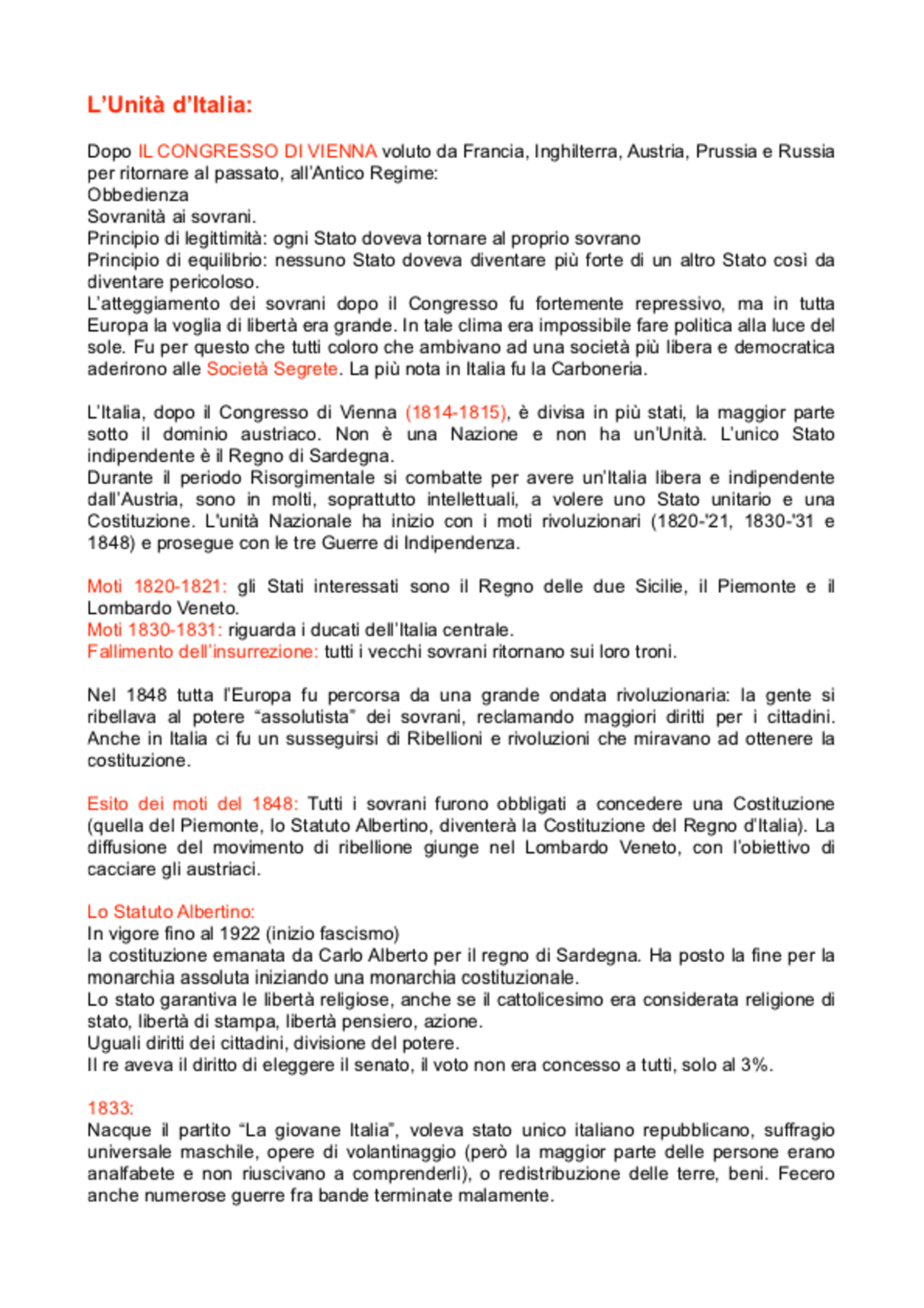 Programma storia 5 superiore - Docsity