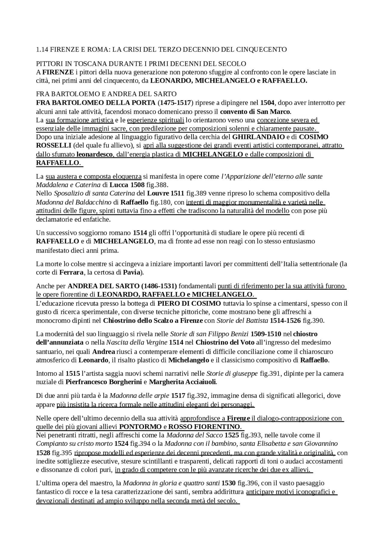 Riassunto Arte Nel Tempo Dal 1400 Al 1700 Docsity