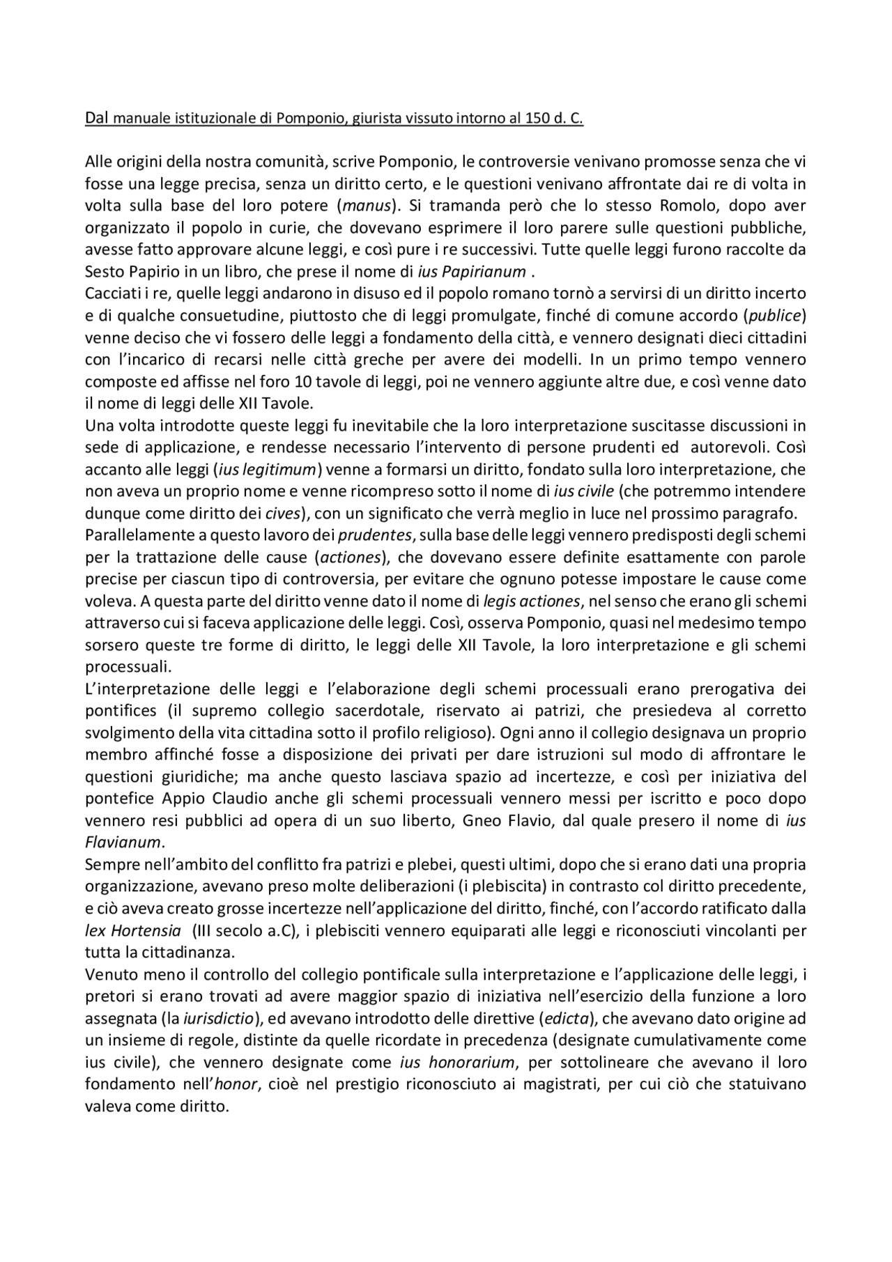 Esercizio Diritto Romano Docsity