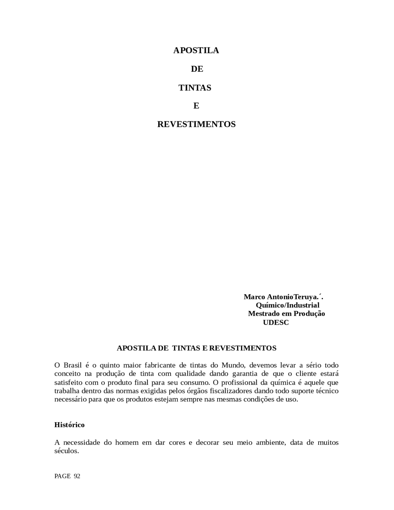 Apostila De Tintas E Revestimentos Docsity