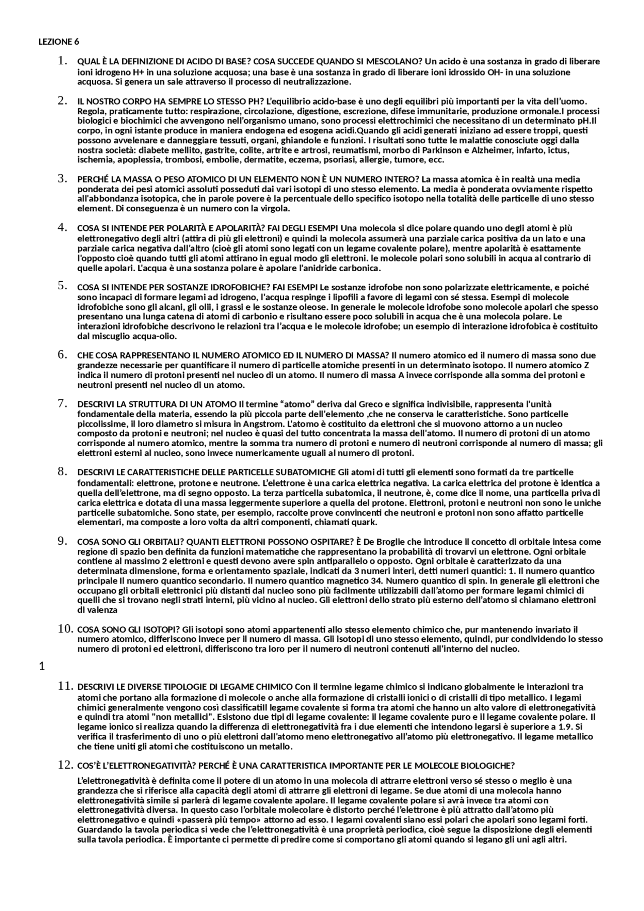 Domande Aperte Biologia Applicata Docsity