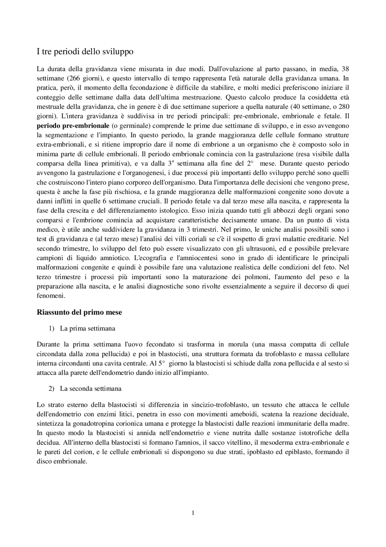 Riassunti Di Embriologia Sintesi Del Corso Di Embriologia Docsity
