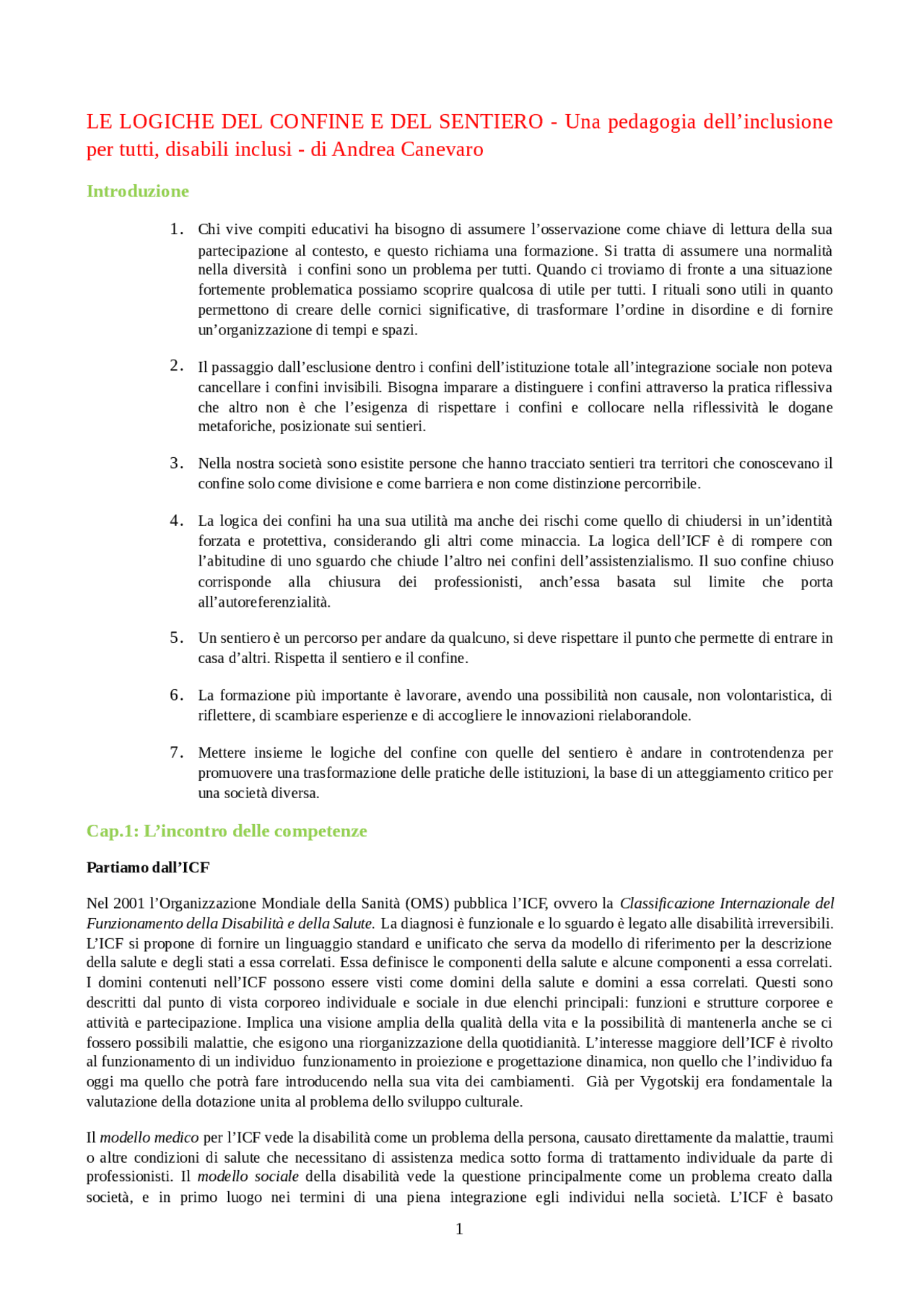 Le Logiche Del Confine E Del Sentiero Docsity