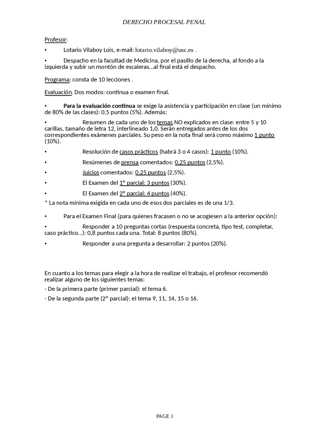 Derecho Procesal Penal Usc Apuntes De Derecho Procesal Docsity