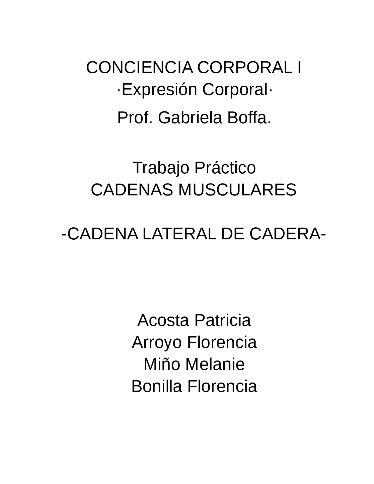 CADENA LATERAL DE CADERA - Docsity