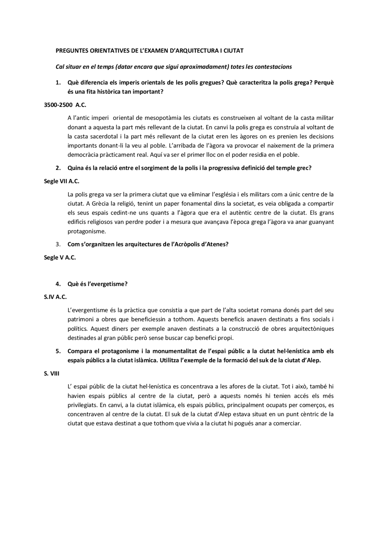 Apuntes De Arquitectura I Ciutat Docsity