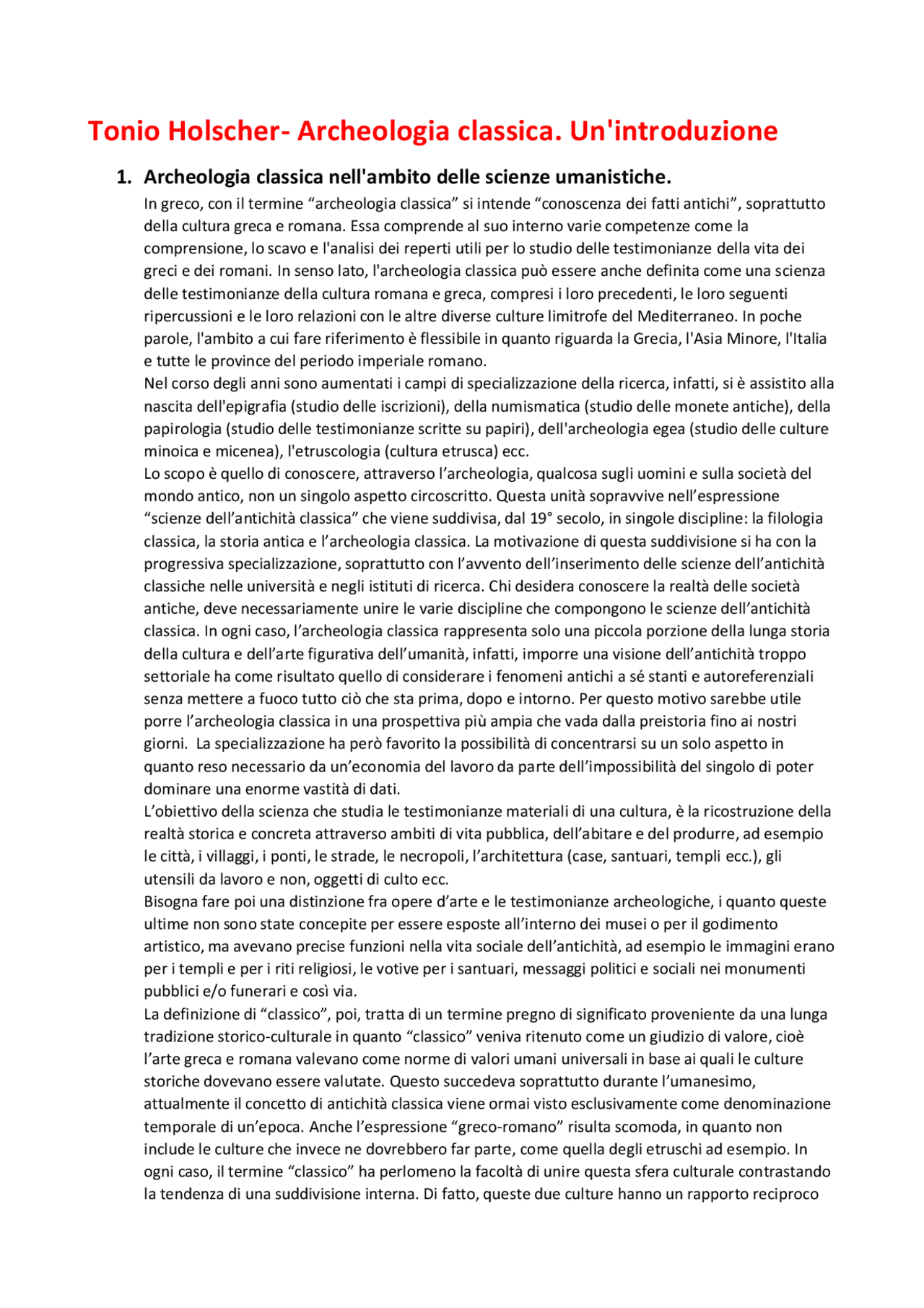 Tonio Holscher Archeologia Classica Unintroduzione Docsity