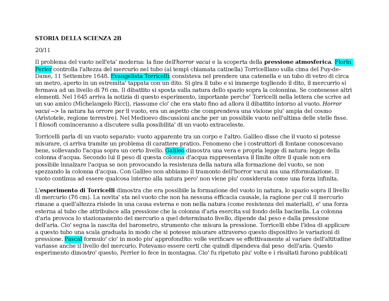 Storia Della Scienza Docsity