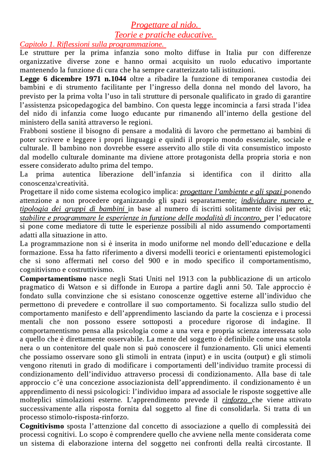 Libro Progettare Al Nido Docsity