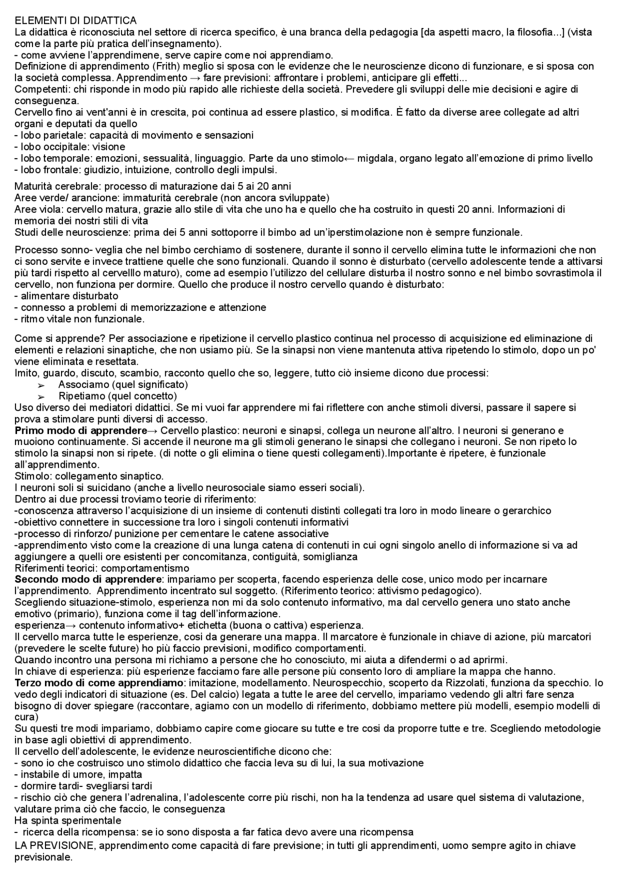 Appunti Di Elementi Di Didattica Docsity