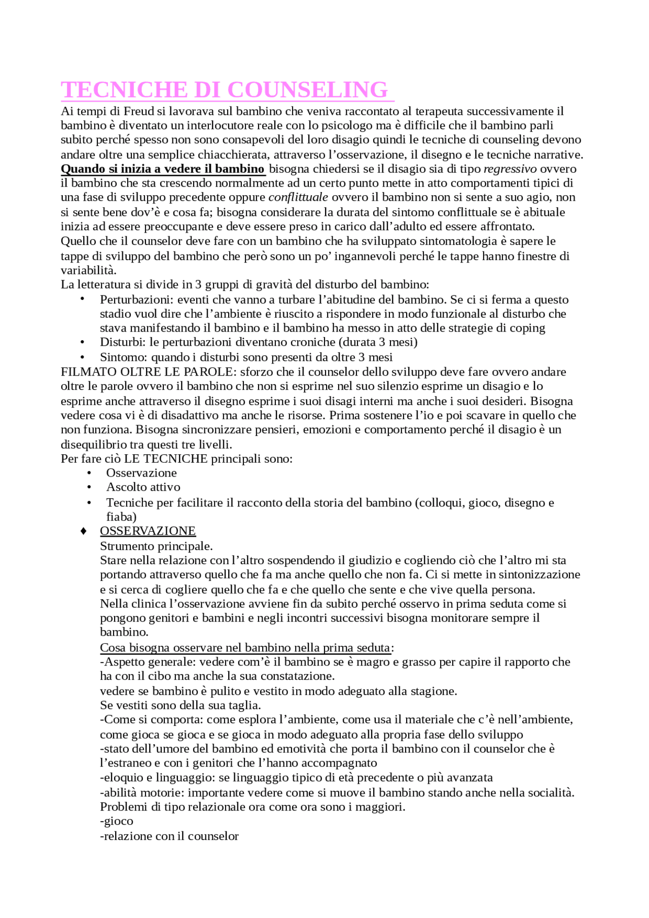 Tecniche Di Counseling Docsity