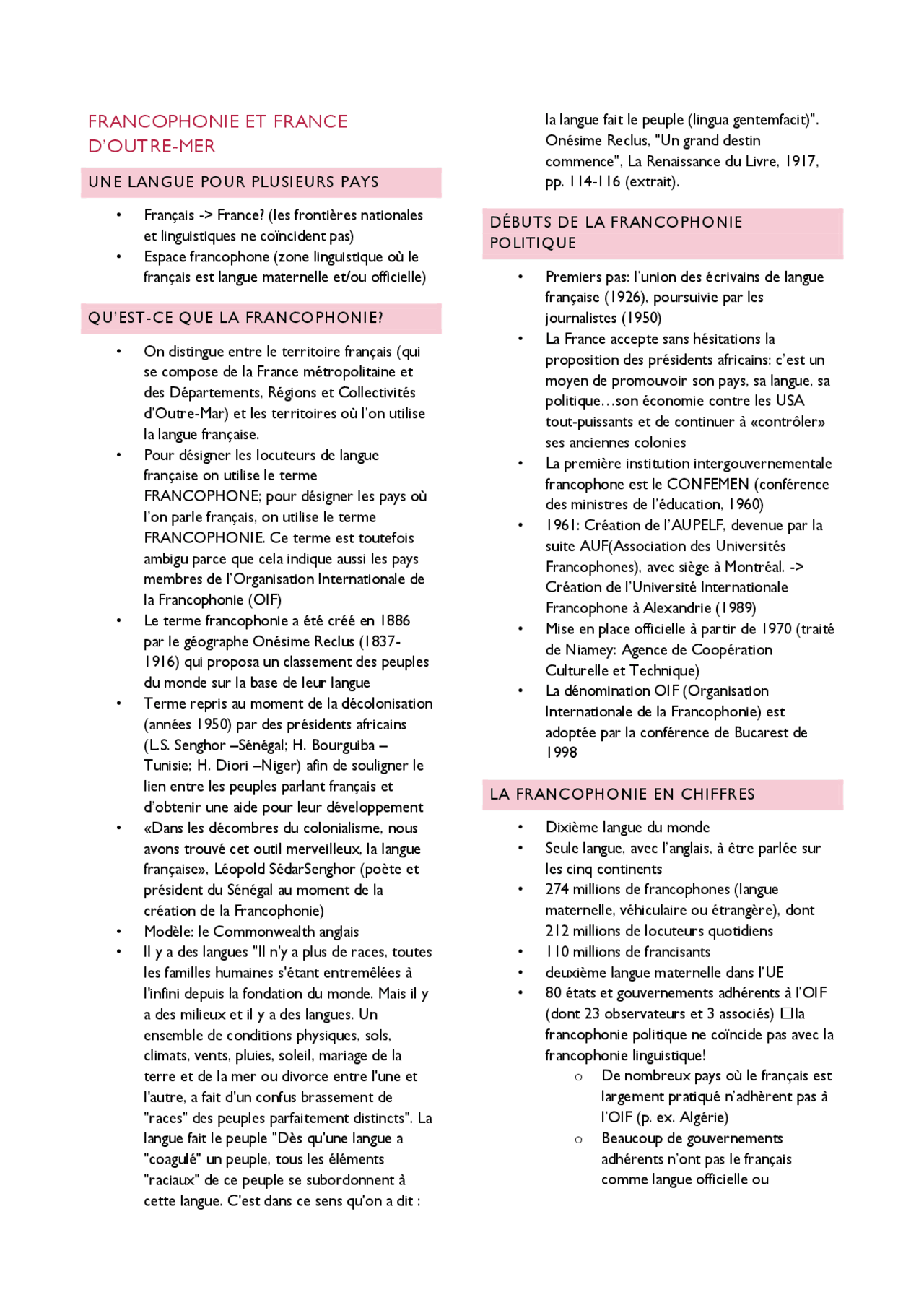 Lingua Francese 1° Annualità Docsity