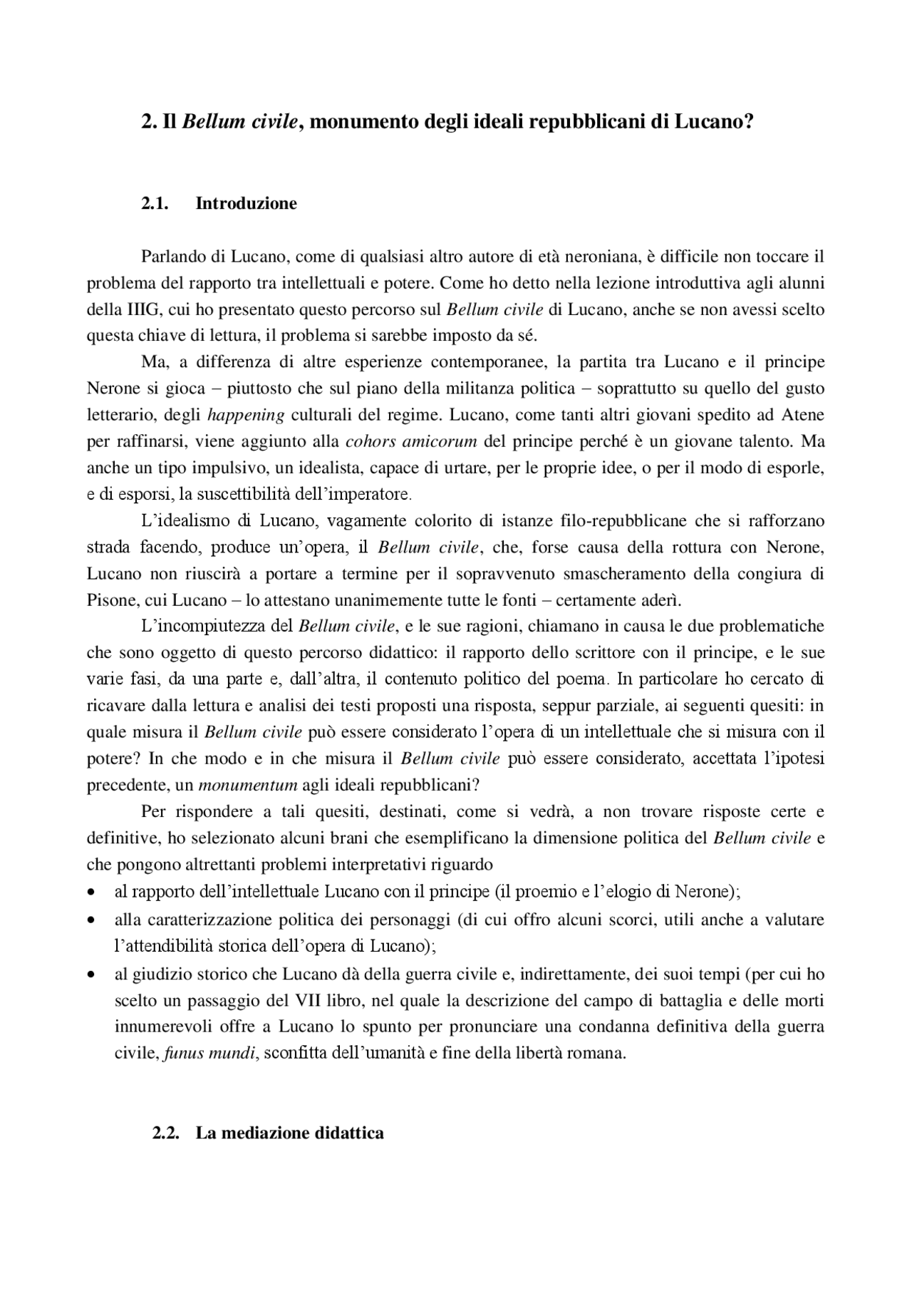 Lucano Vita Opere Commenti Docsity