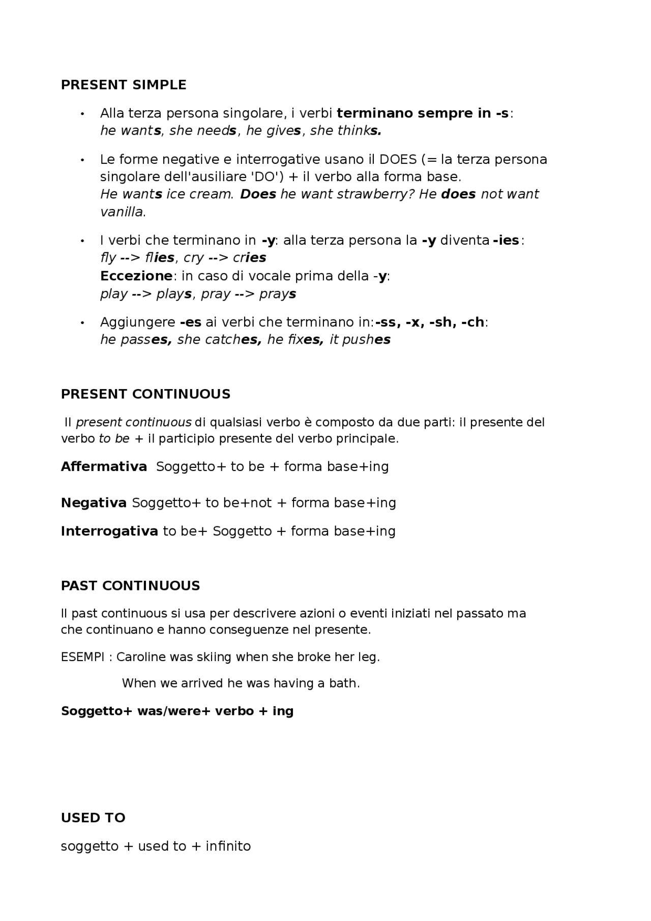 Present simple, come e quando si usa - Docsity