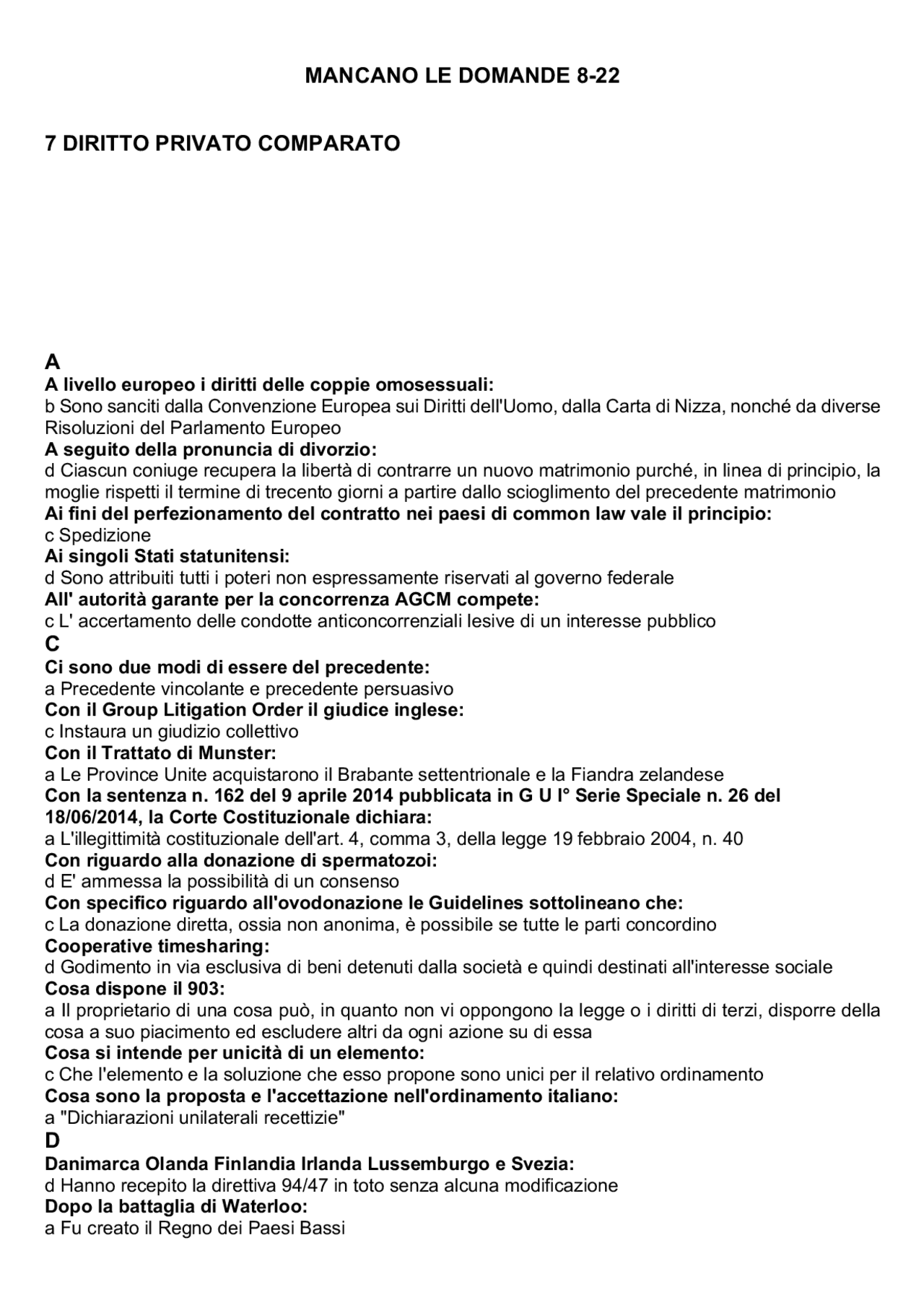 Diritto Privato Comparato Universita Telematica Pegaso Docsity