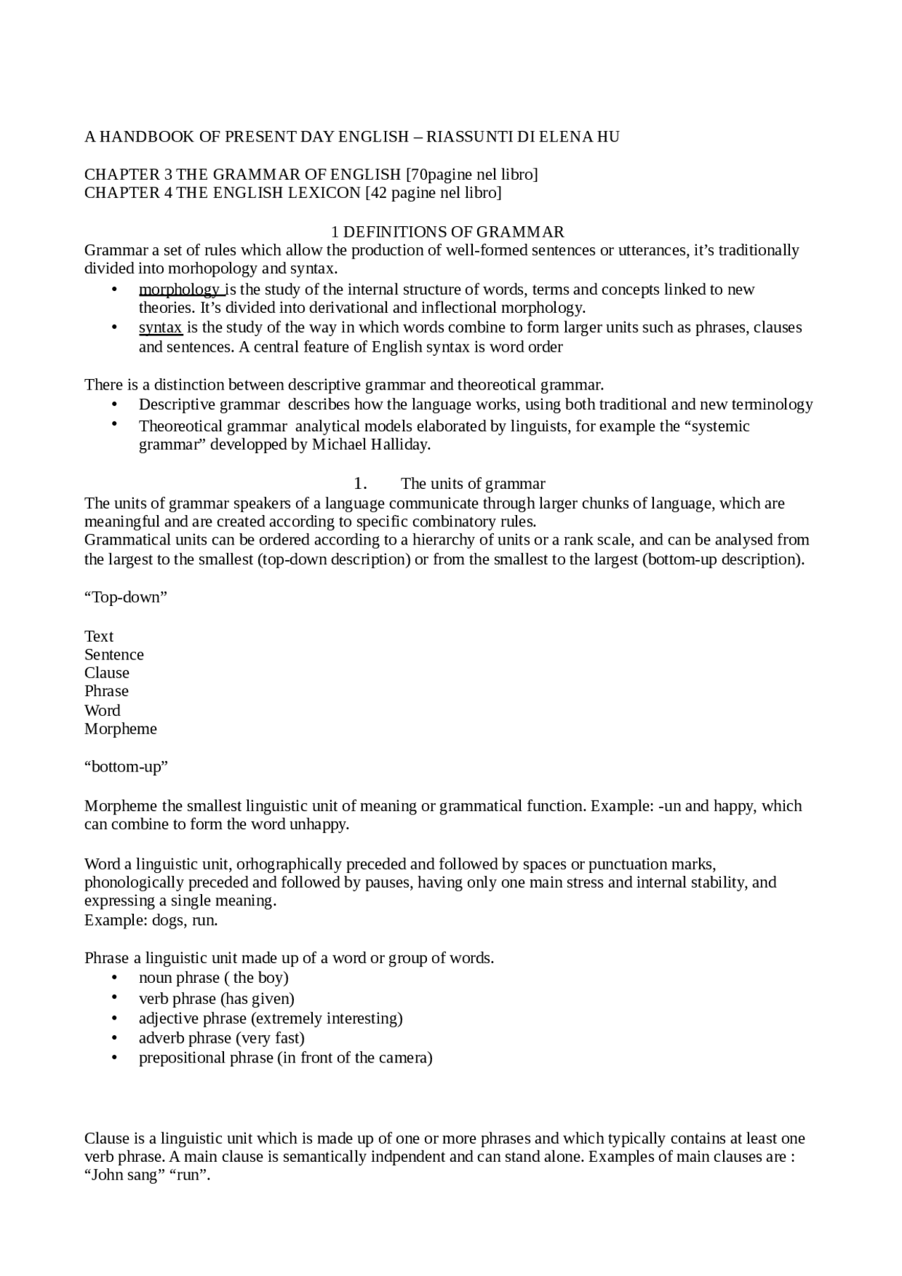 Handbook English Inglese Docsity