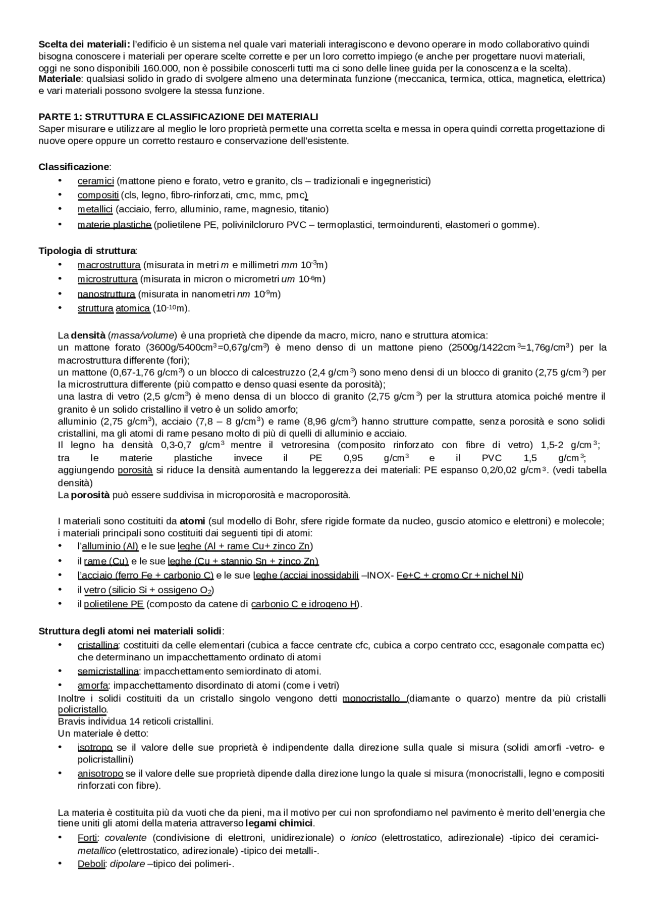 Scienze Dei Materiali Docsity