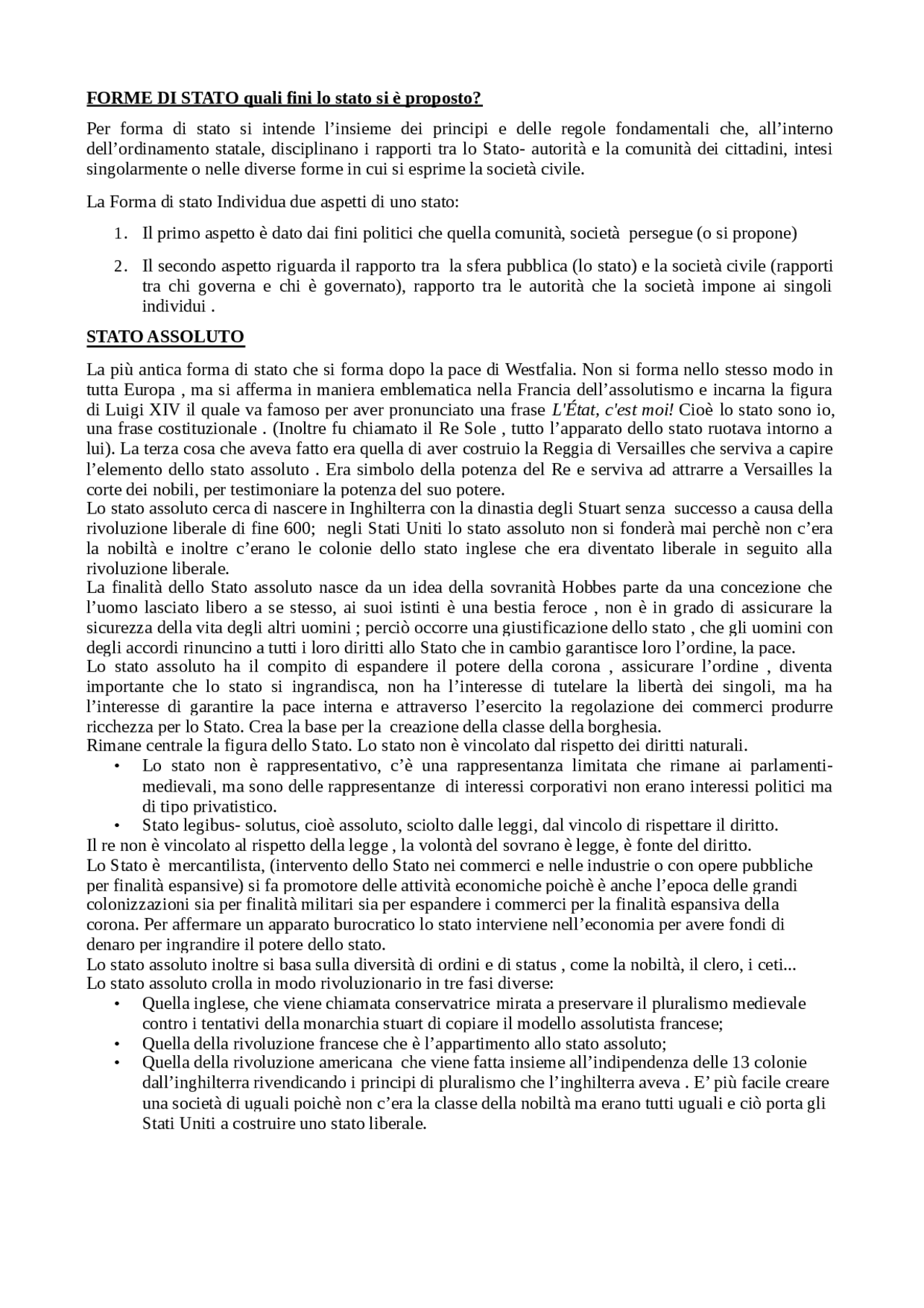 Forme Di Stato Diritto Pubblico Docsity