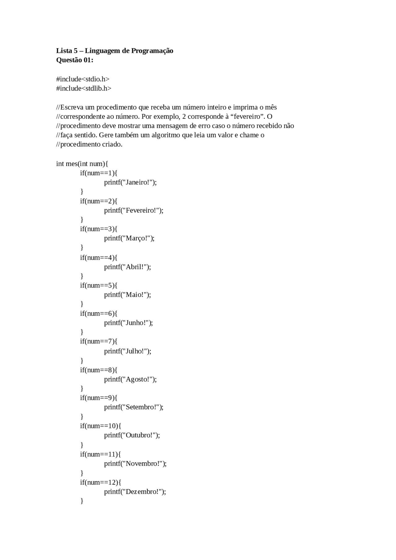 Linguagem De Programação Docsity