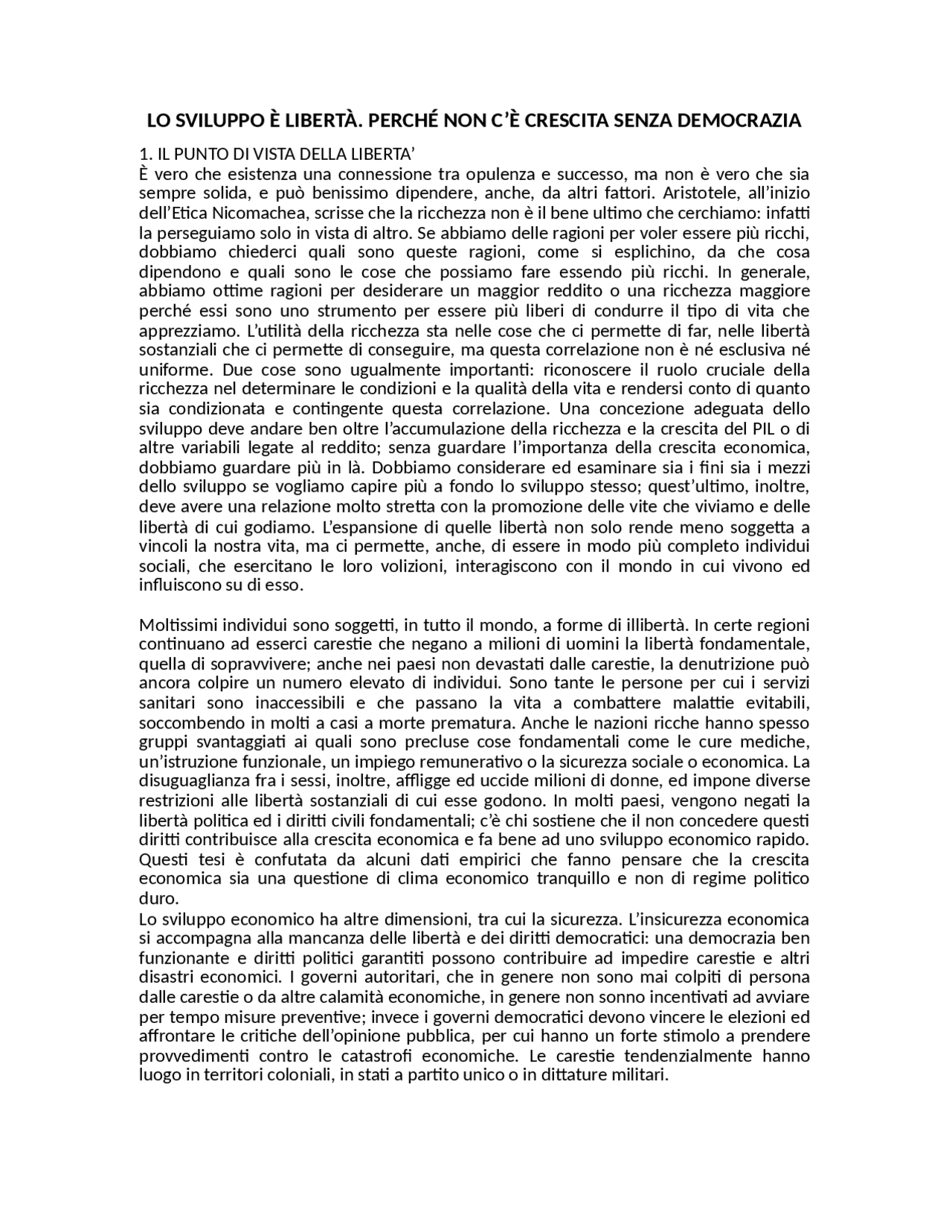 Sociologia Dello Sviluppo Docsity