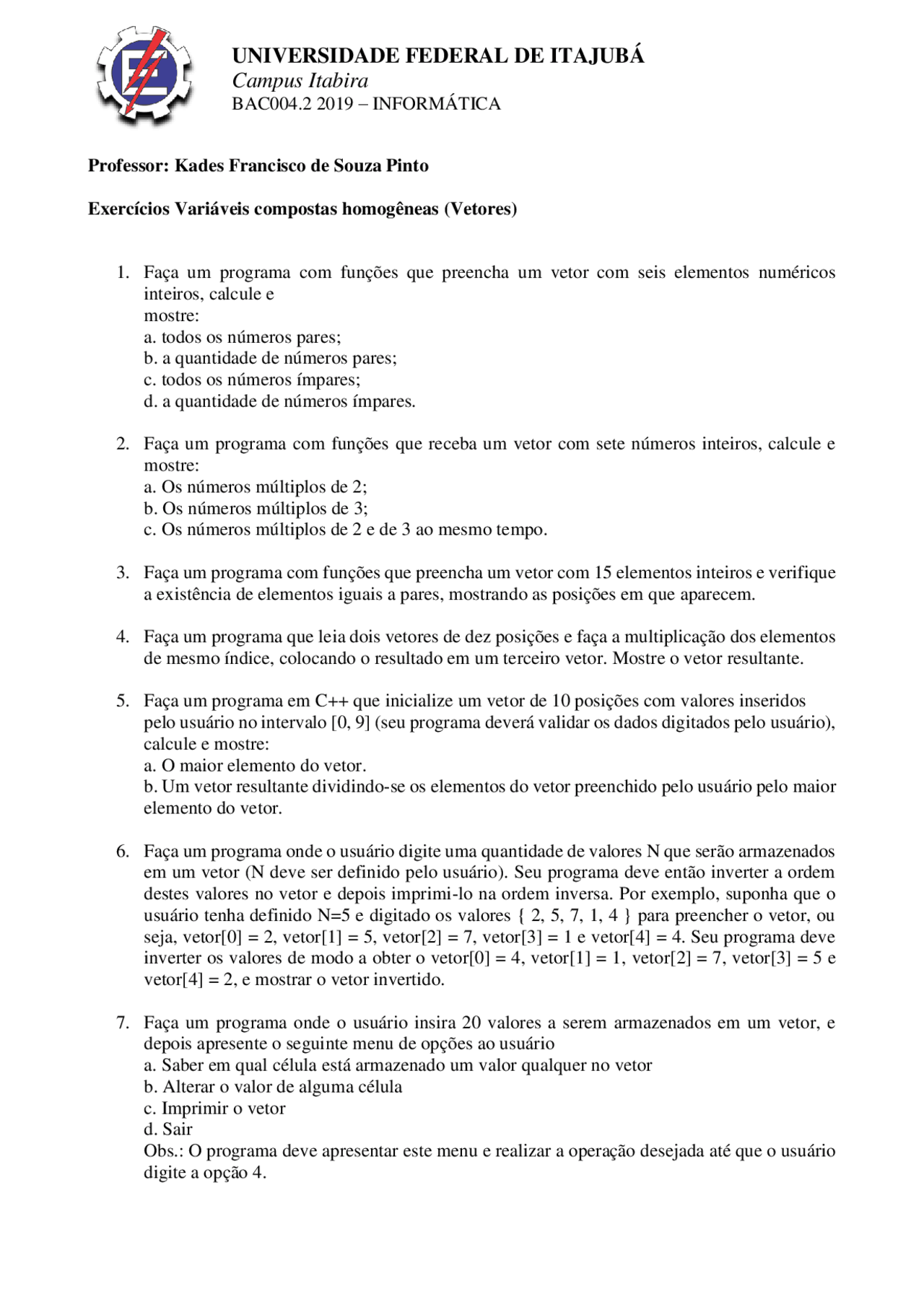 Listas De Programação Em C Docsity
