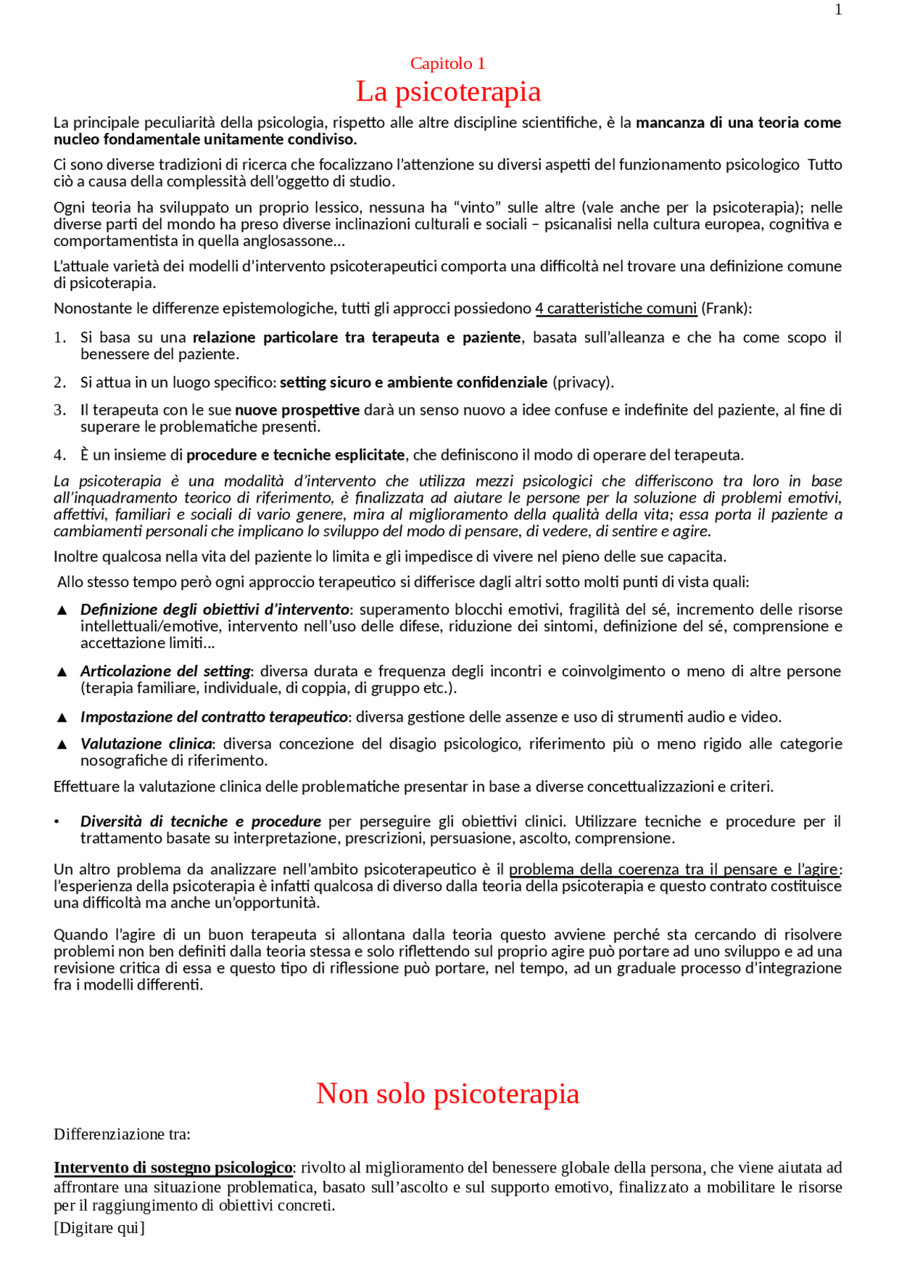Modelli Di Psicoterapia Docsity