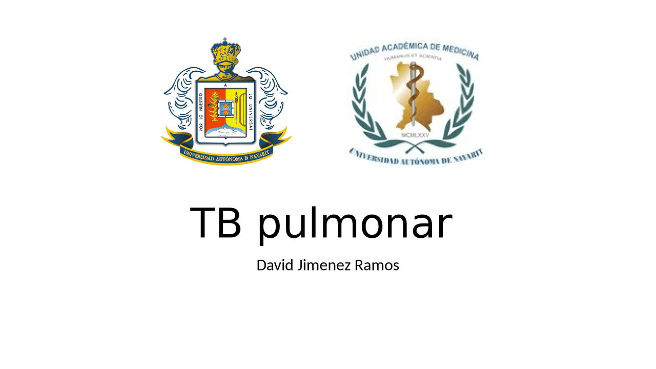 Tuberculosis Pulmonar Slides Of Cell Biology Docsity