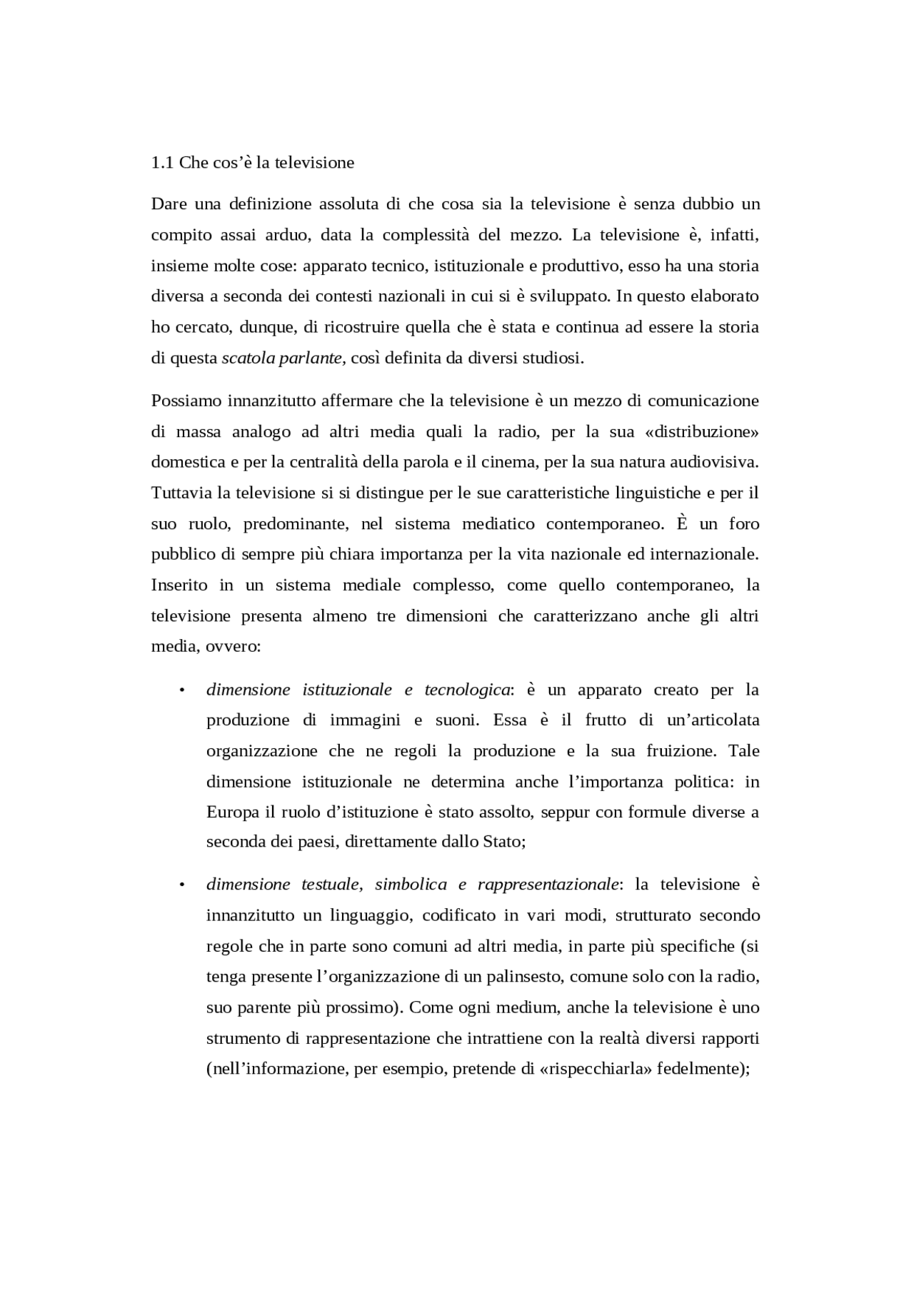 Che Cosè La Televisione Agrasso Docsity