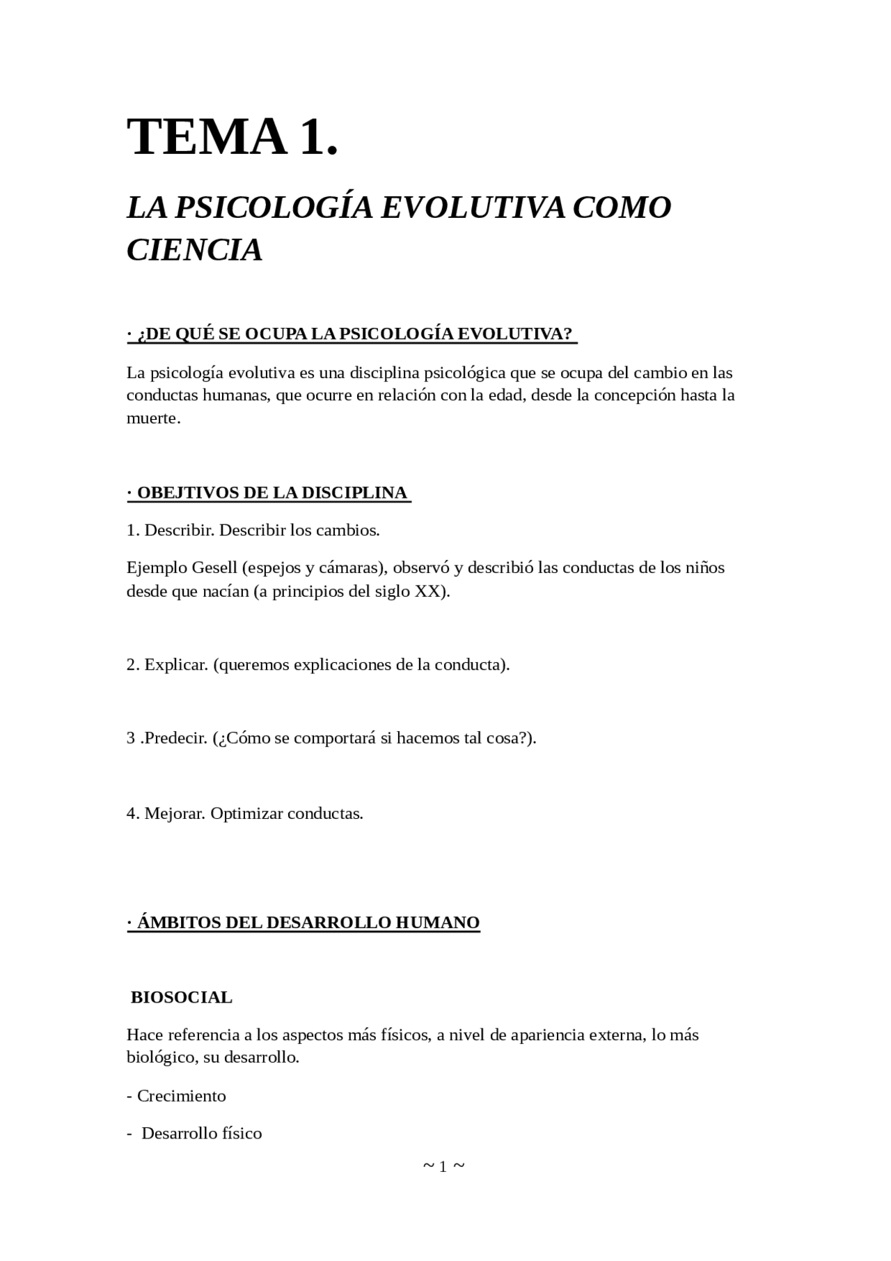 Tema 1 La PsicologÍa Evolutiva Como Ciencia Docsity