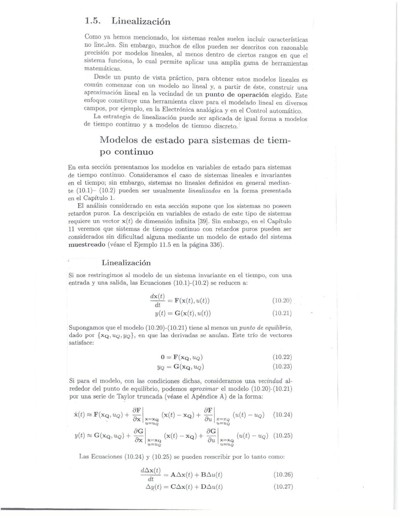 Linealización Mediante Series De Taylor Apuntes De Matemáticas Docsity