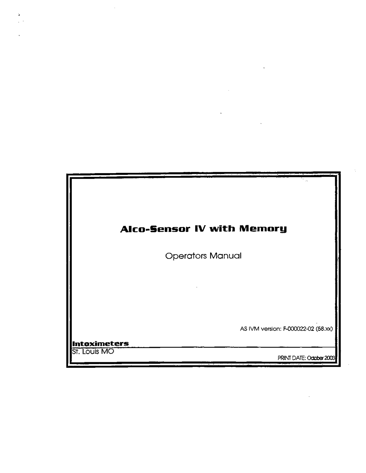 Alco Sensor IV with memory - Docsity