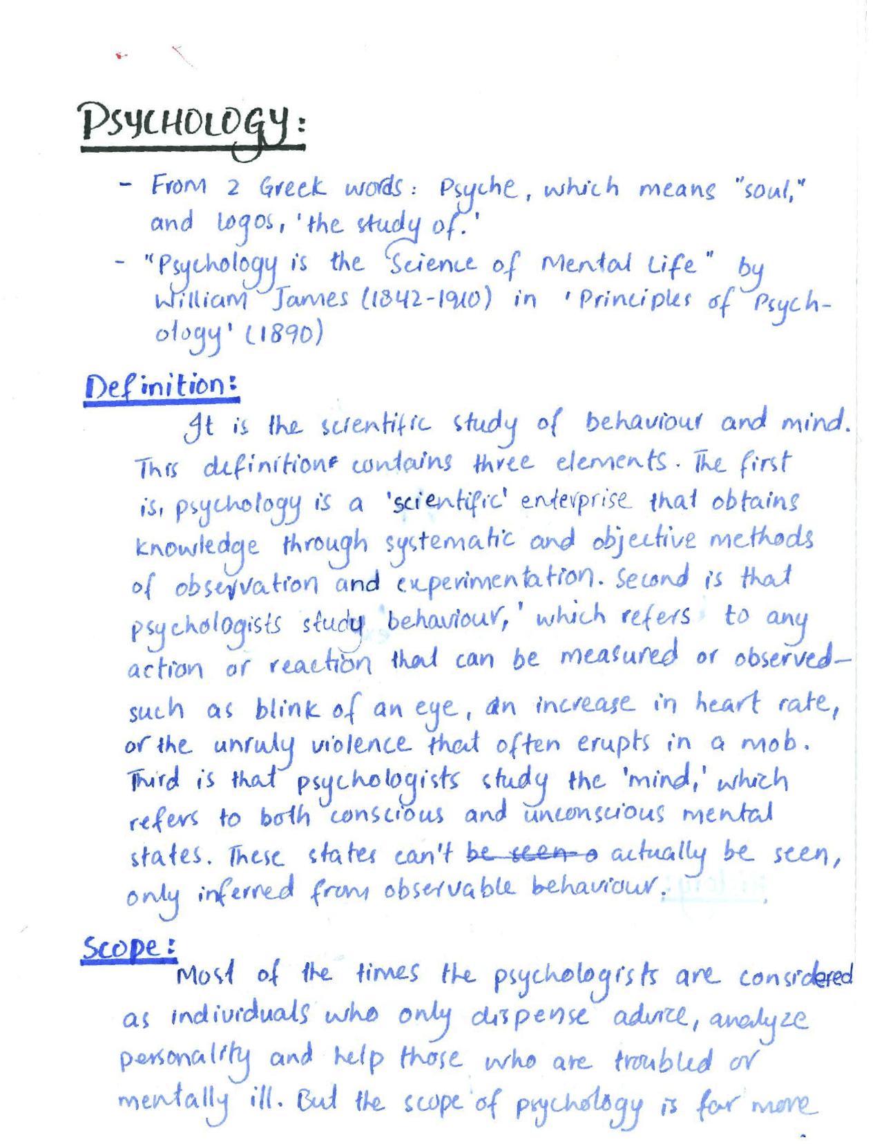 Psychology lectures - Docsity