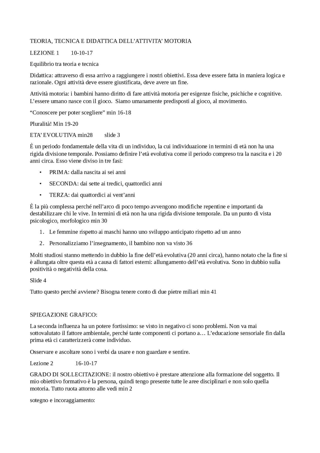 Slide Lezioni Profssa Valentini Appunti Di Scienze Motorie Docsity
