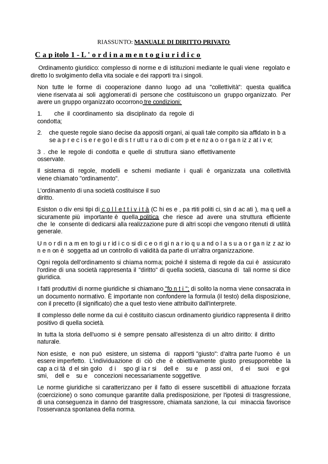 Riassunto Diritto Privato Docsity