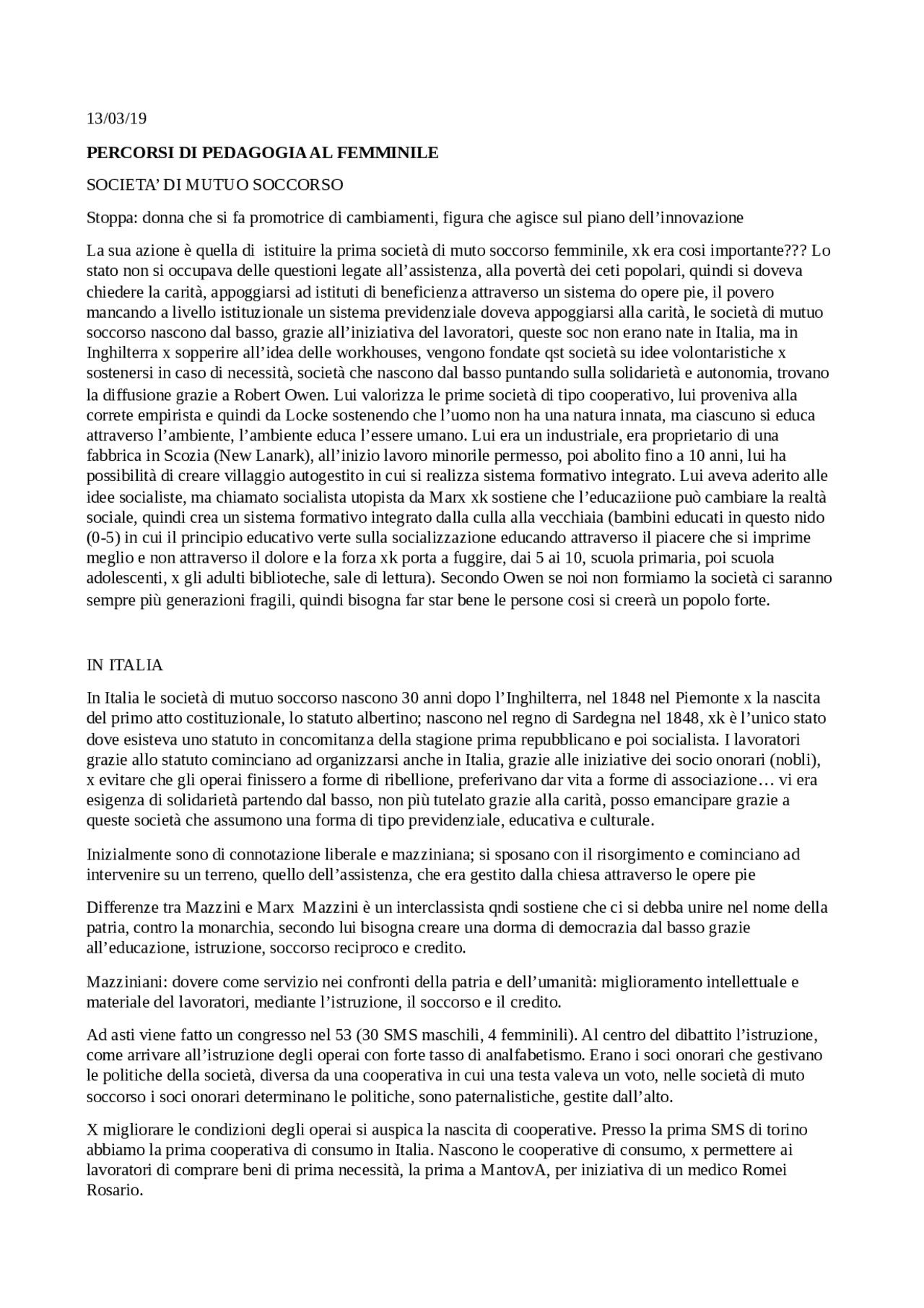 Appunti Di Storia Dei Servizi Educativi Docsity