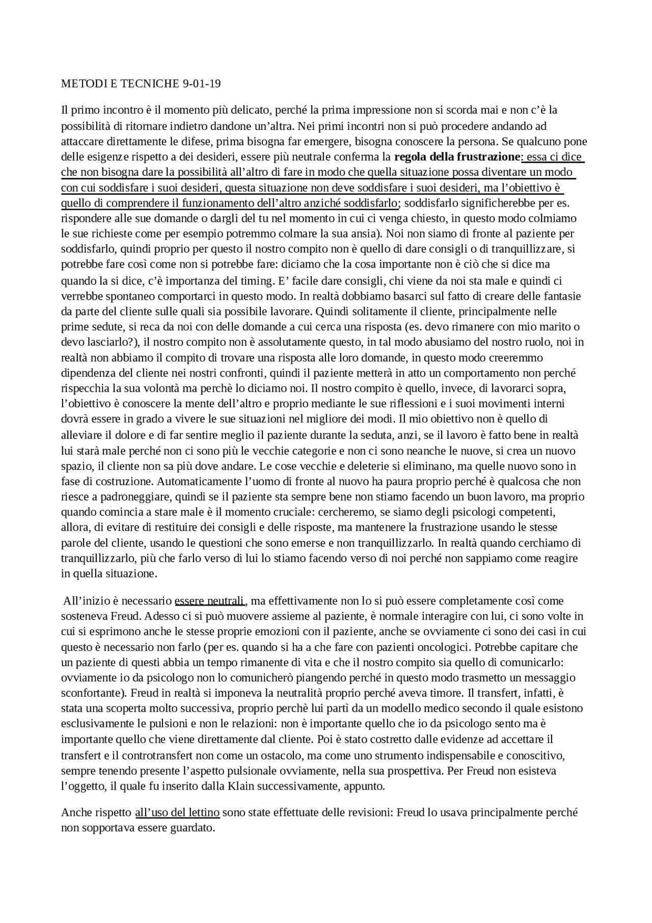 Appunti Metodi Del Colloquio Clinico Prof Grassi Metodi E Tecniche