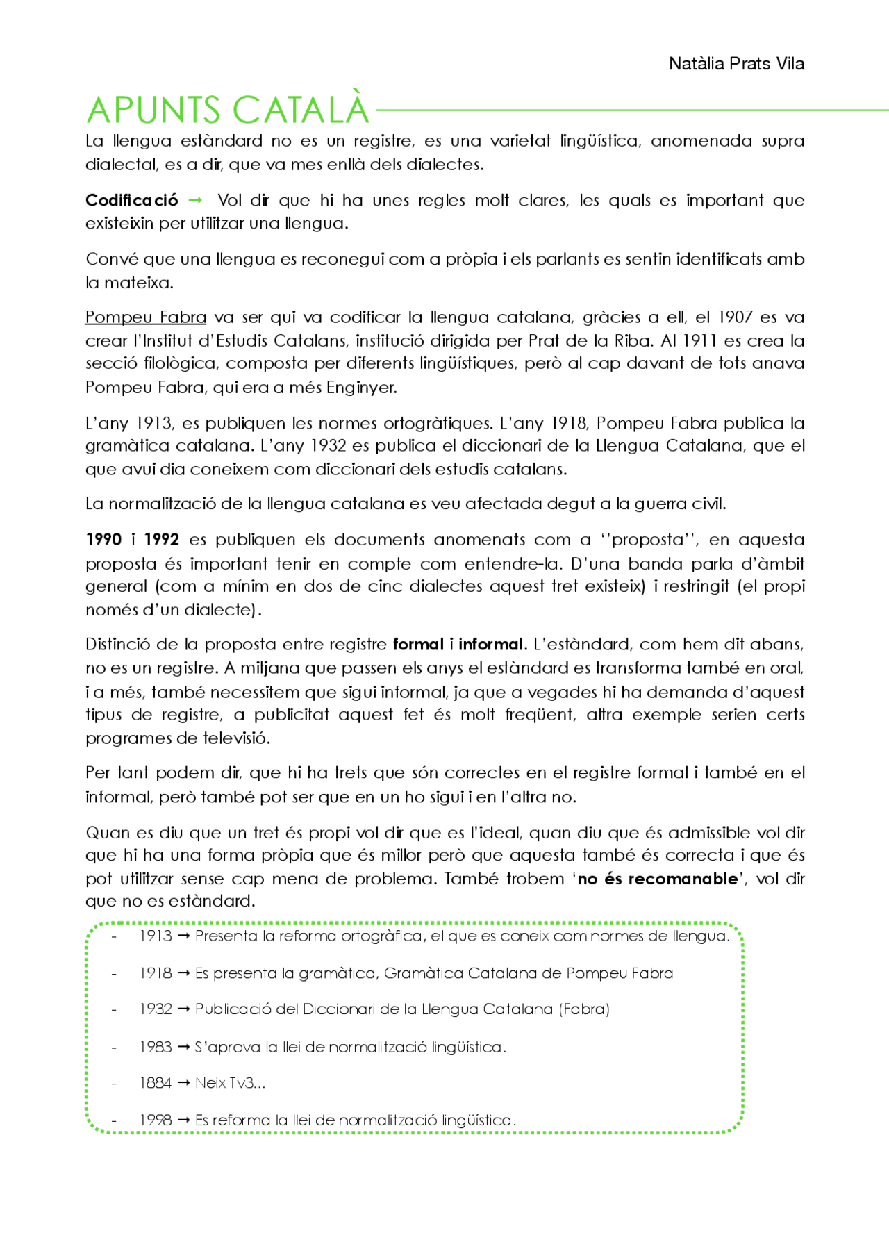 Apunts Llengua Catalana Apuntes De Idioma Catalán Docsity