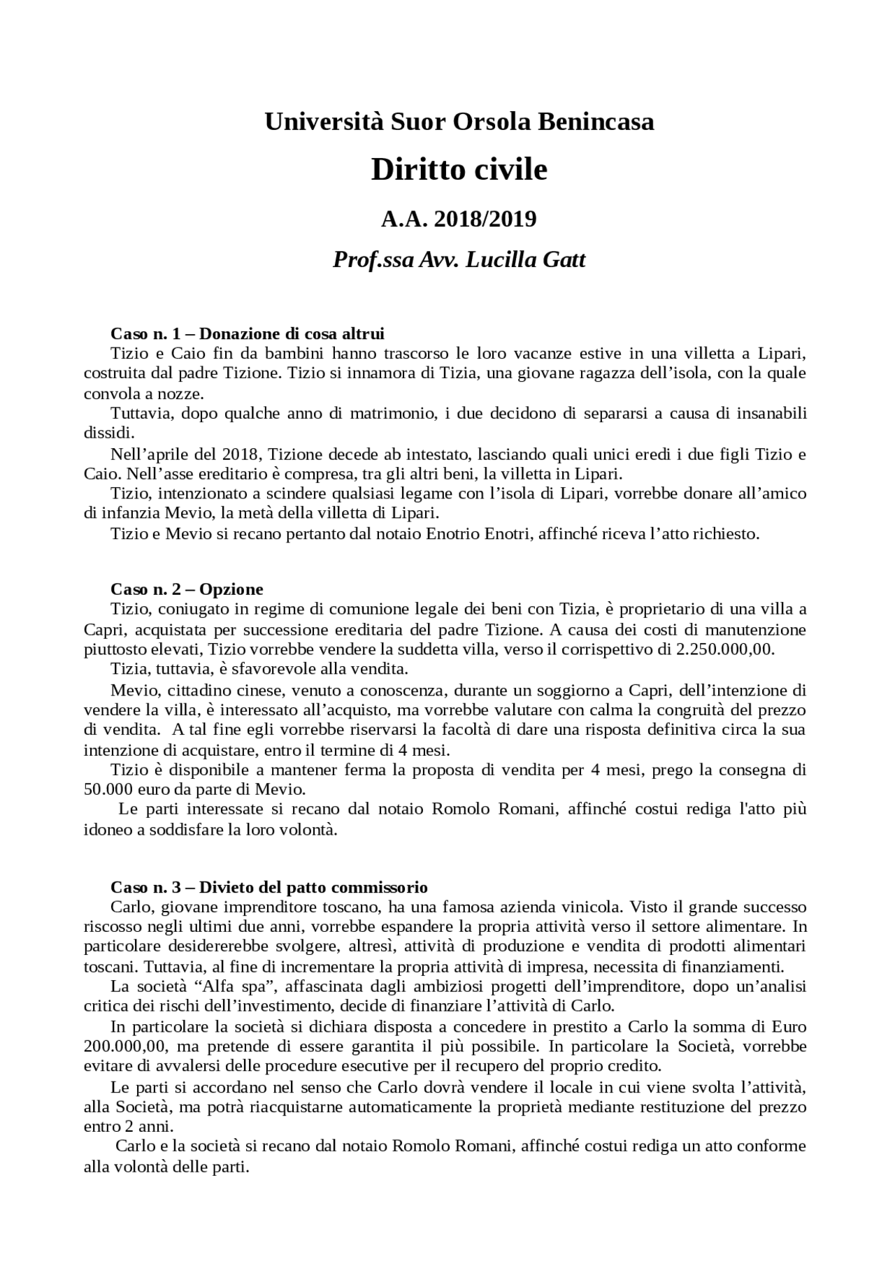 Casi Strategie Negoziali Docsity