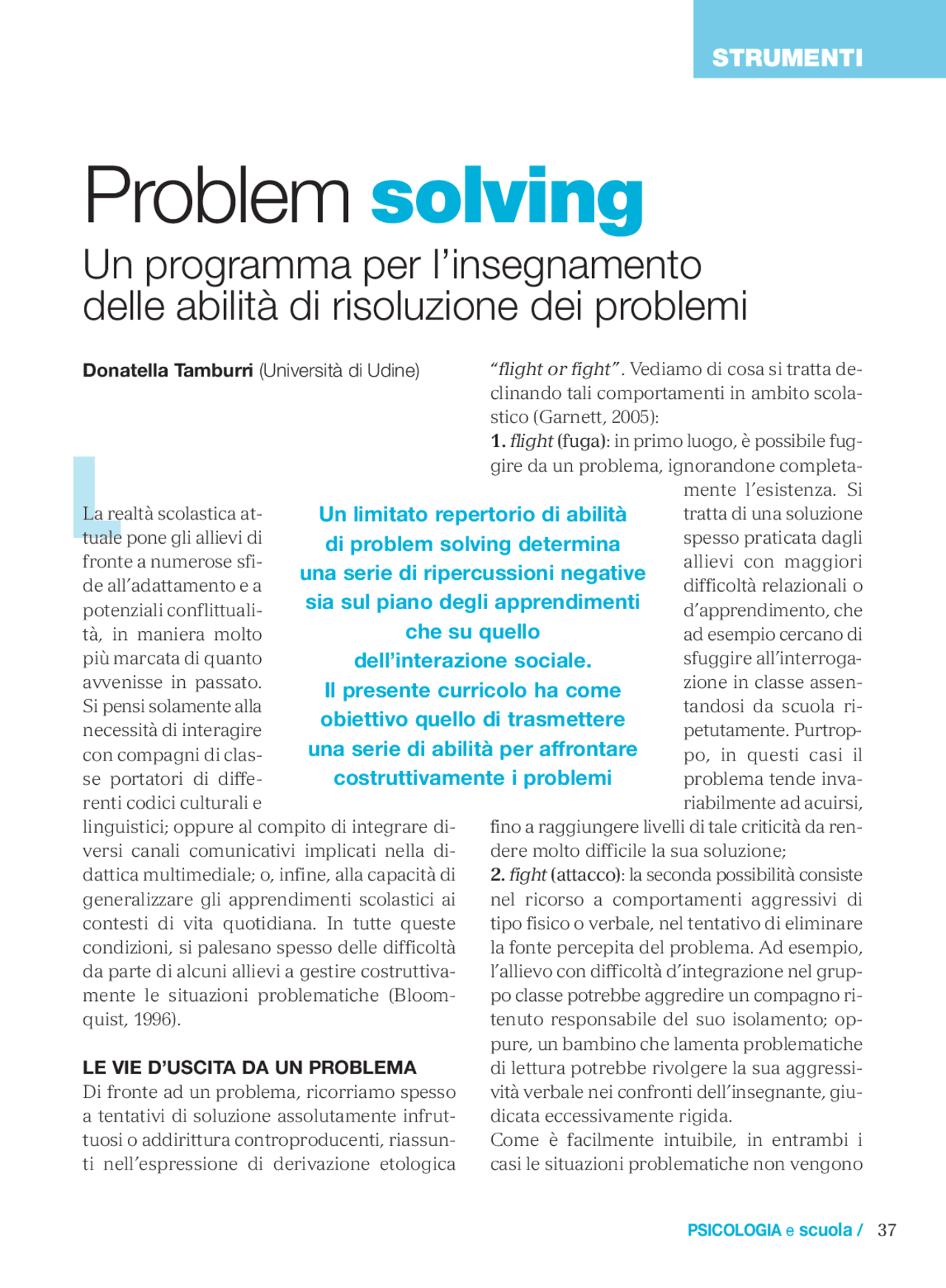 Didattica Attiva Problem Solving Docsity