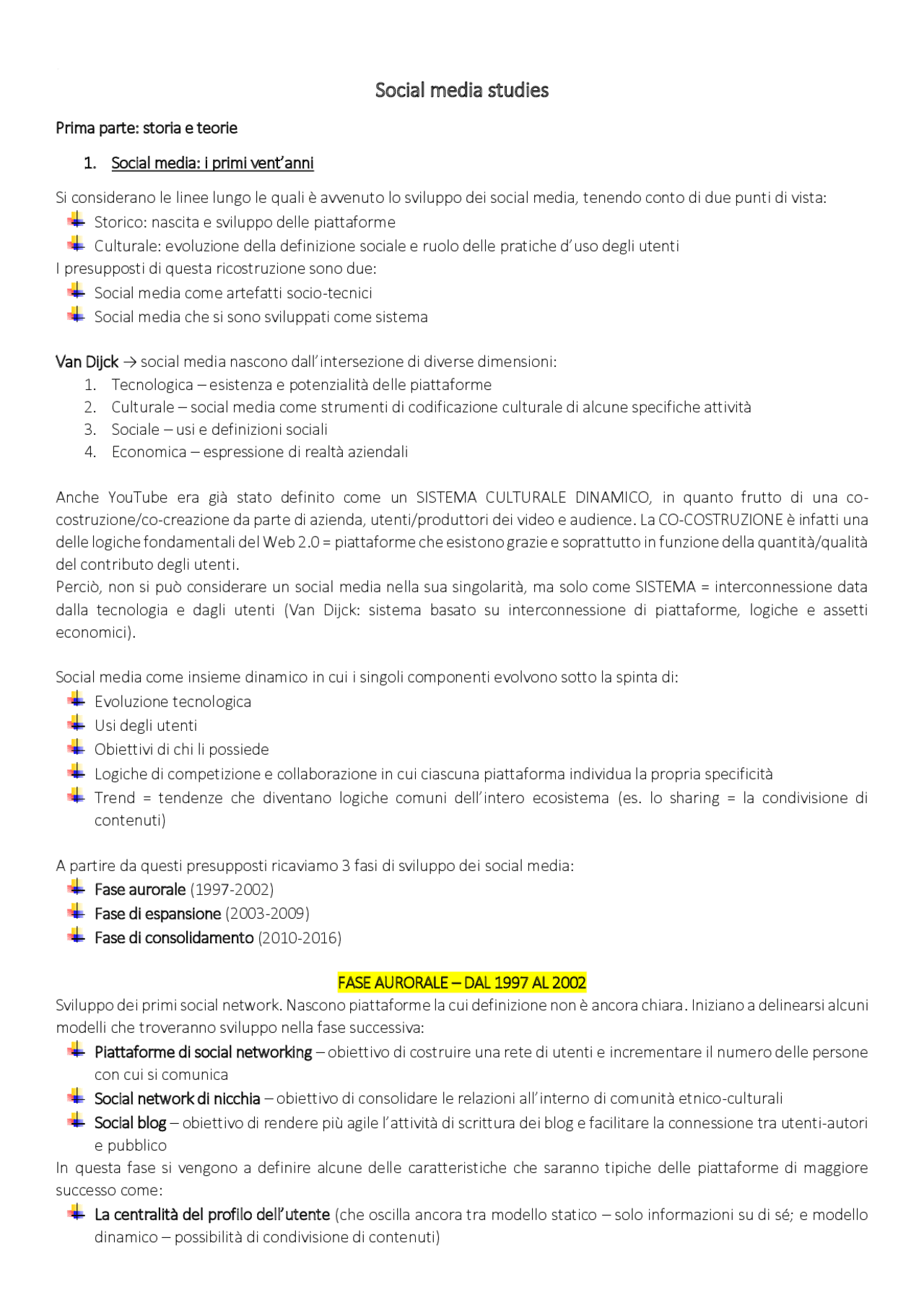 Web E Social Media Riassunto 1° Modulo Sintesi Del Corso Di Sviluppo