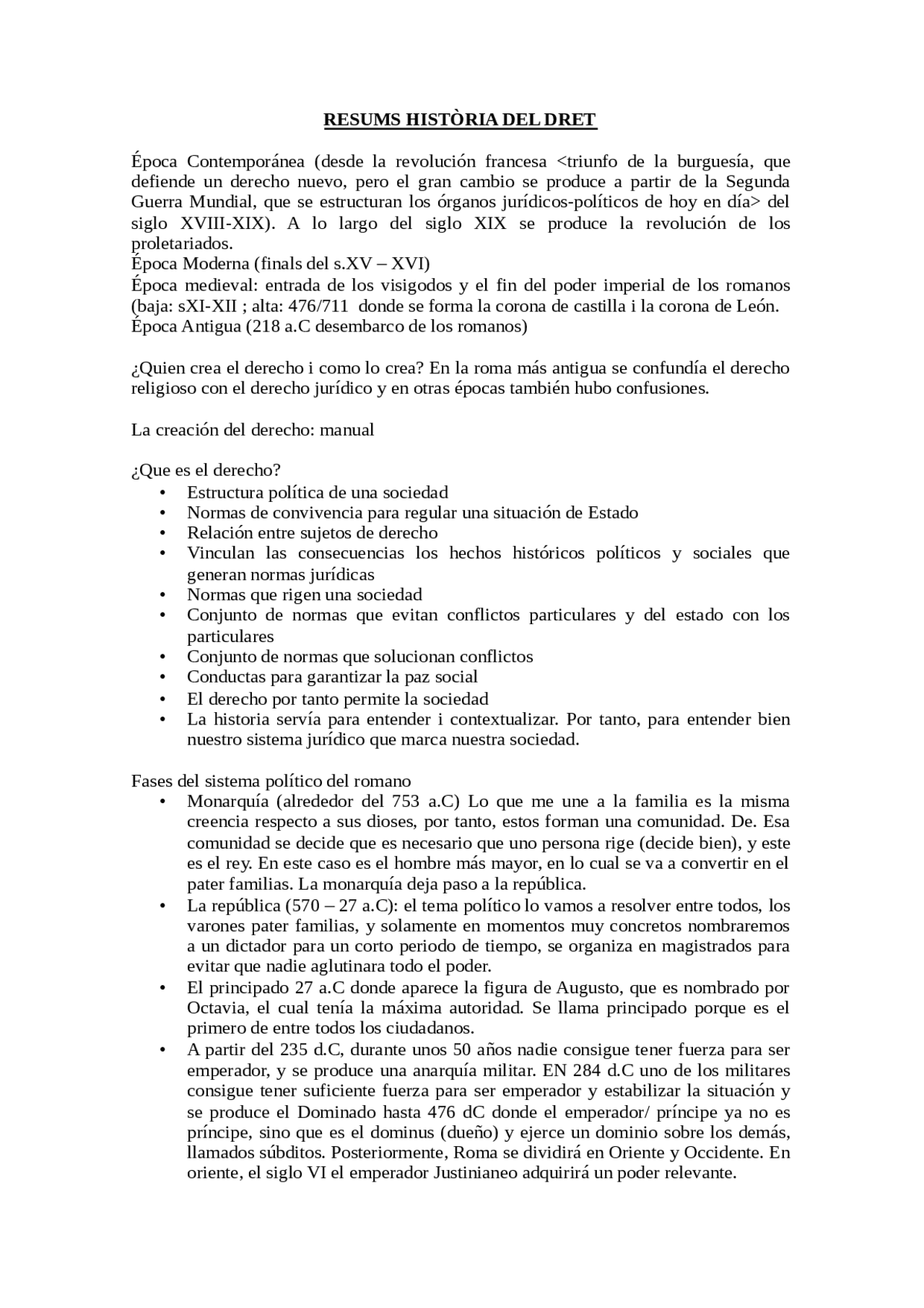Apunts Història Del Dret Docsity