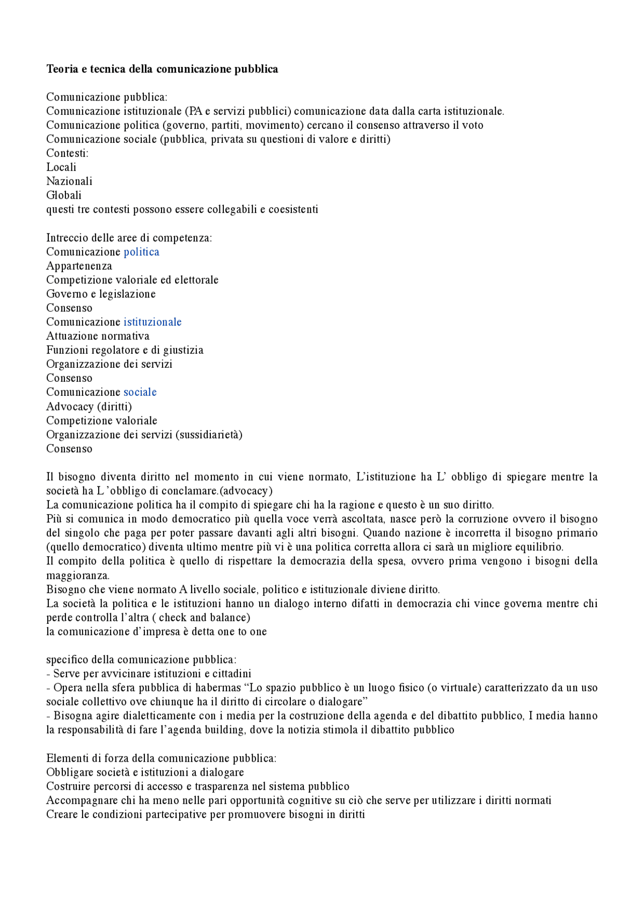 Teoria E Tecnica Della Comunicazione Pubblica Iulm Frequentate Docsity