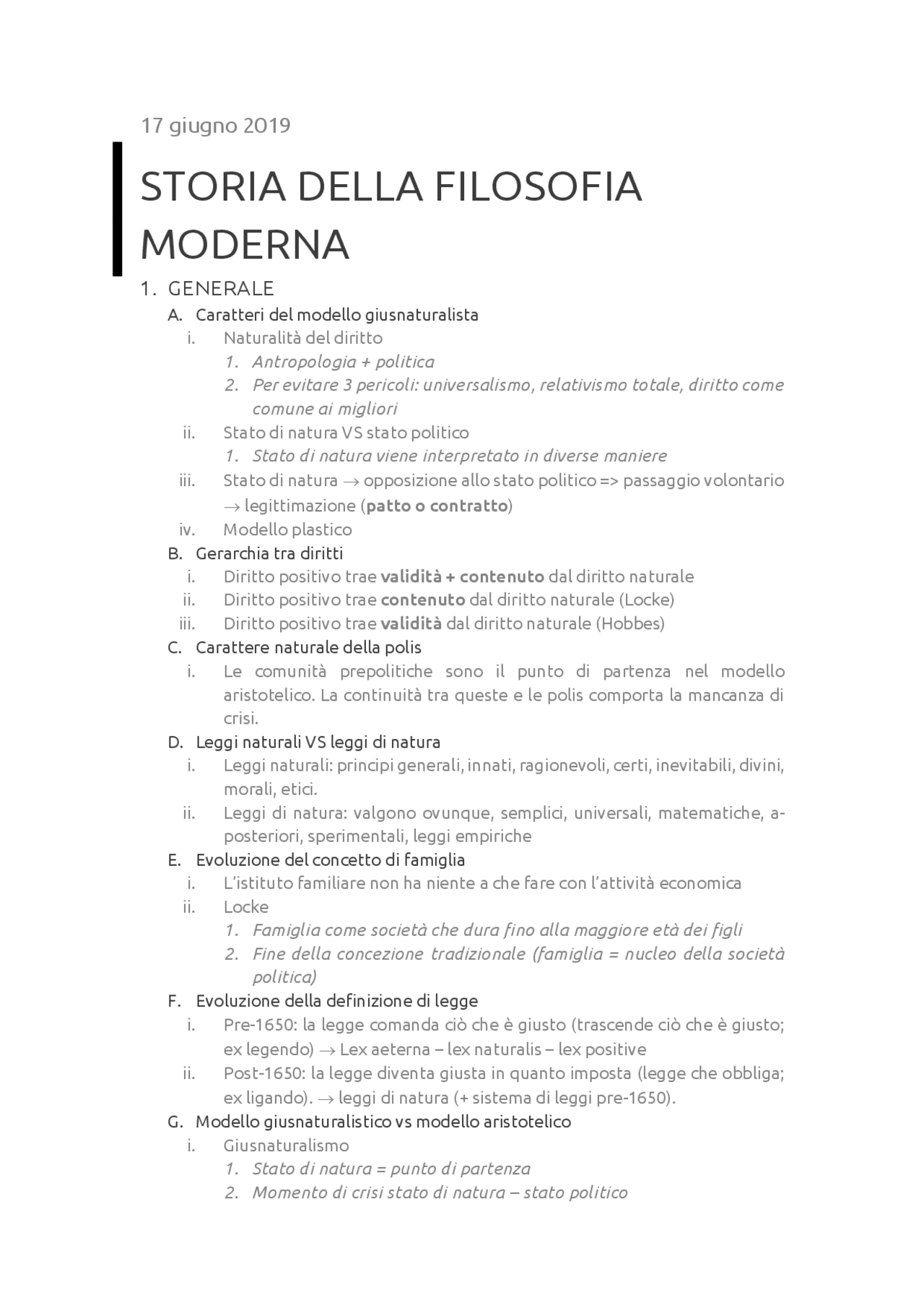 Appunti Storia Della Filosofia Moderna Docsity