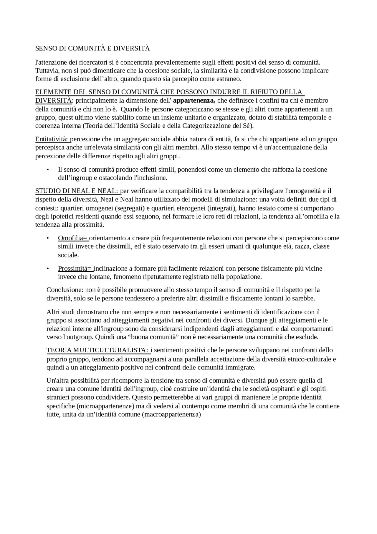 Parte Riassunto Senso Di Comunità Docsity