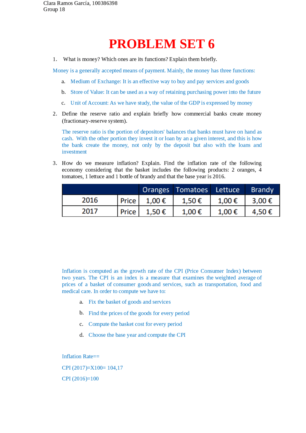 Problem Set 6 Macroeconomia Docsity
