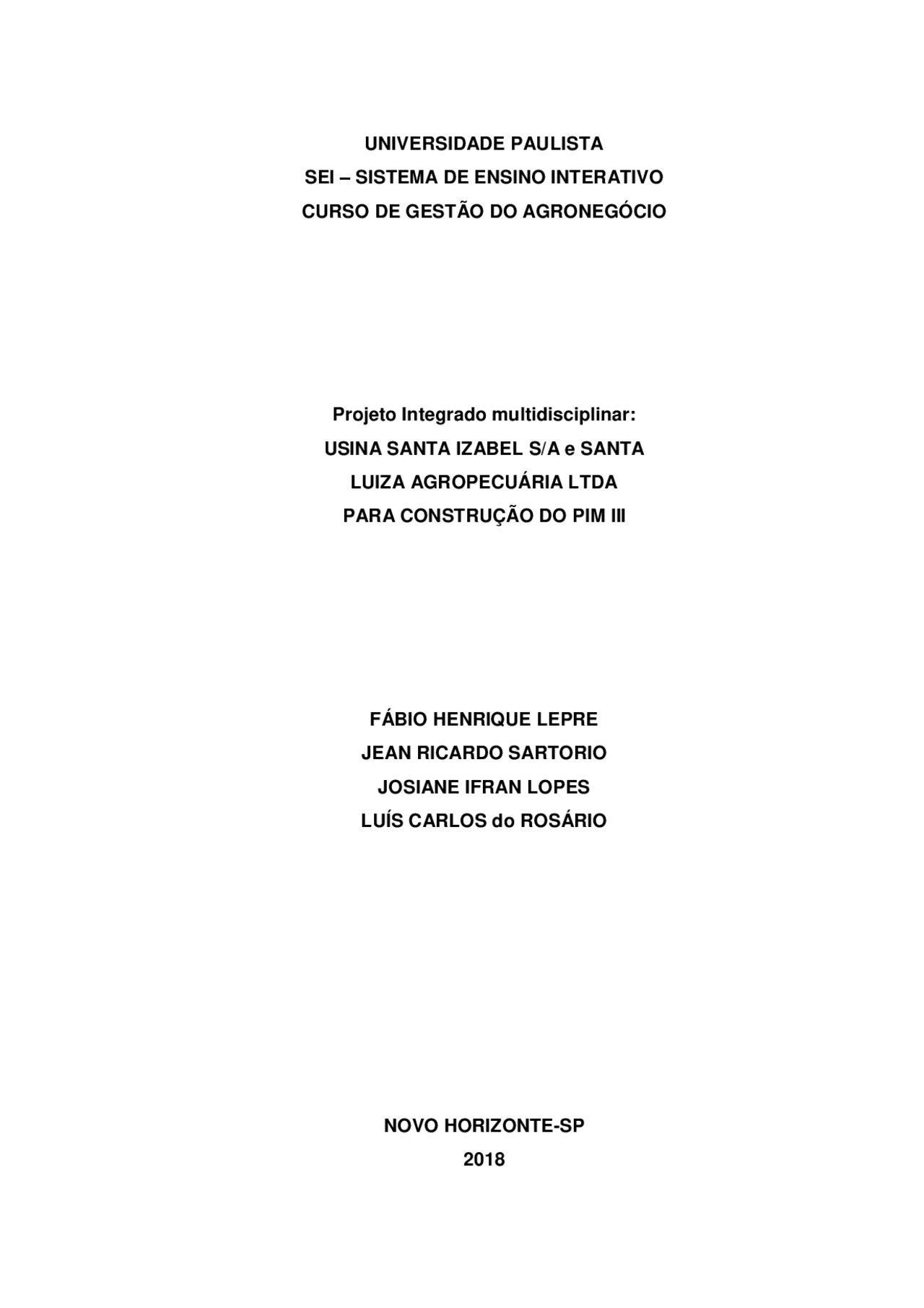 Pim Iii Trabalho De Pim Iii Interdisciplinar Docsity